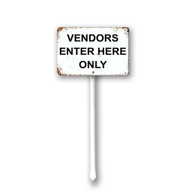 Yjiankangz Yard Sign With Stake Vendors Enter Here Only Aluminium Sign ...