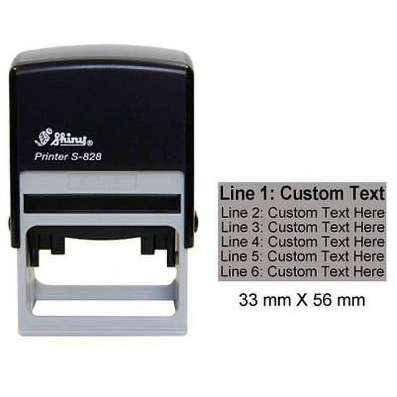 Upto 6 Lines Of Custom Text Shiny Self Inking Rubber Stamp Large 33mm x ...