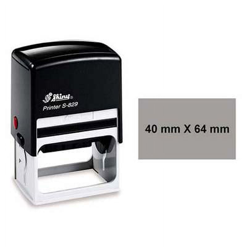 Upto 8 Lines Of Custom Text Shiny Self Inking Rubber Stamp Large 40mm x ...
