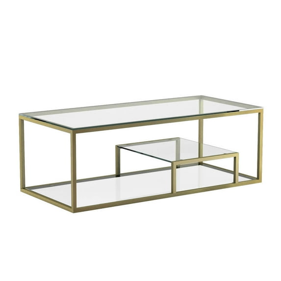 Uptown Club GM1964 Gael Collection Modern Rectangular Living Room Coffee Table With Second Shelf ...