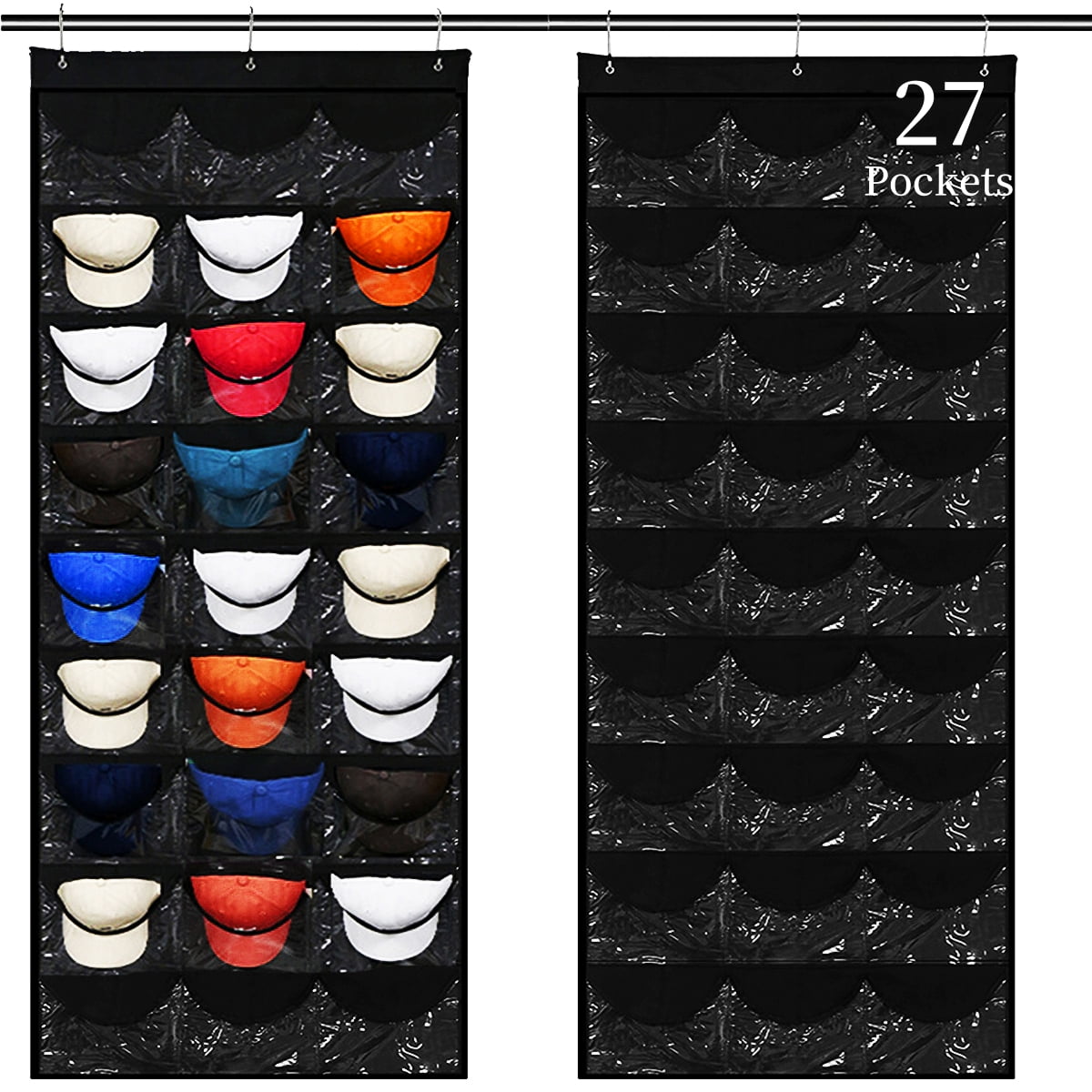 Uptyia Hat Storage Rack: 27-Pocket Organizer for Baseball Caps, Over ...