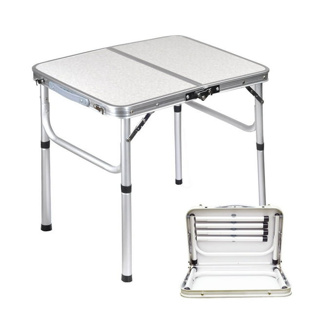Uptyia Picnic Small Square Folding Table 2 FT Camping Table Adjustable ...