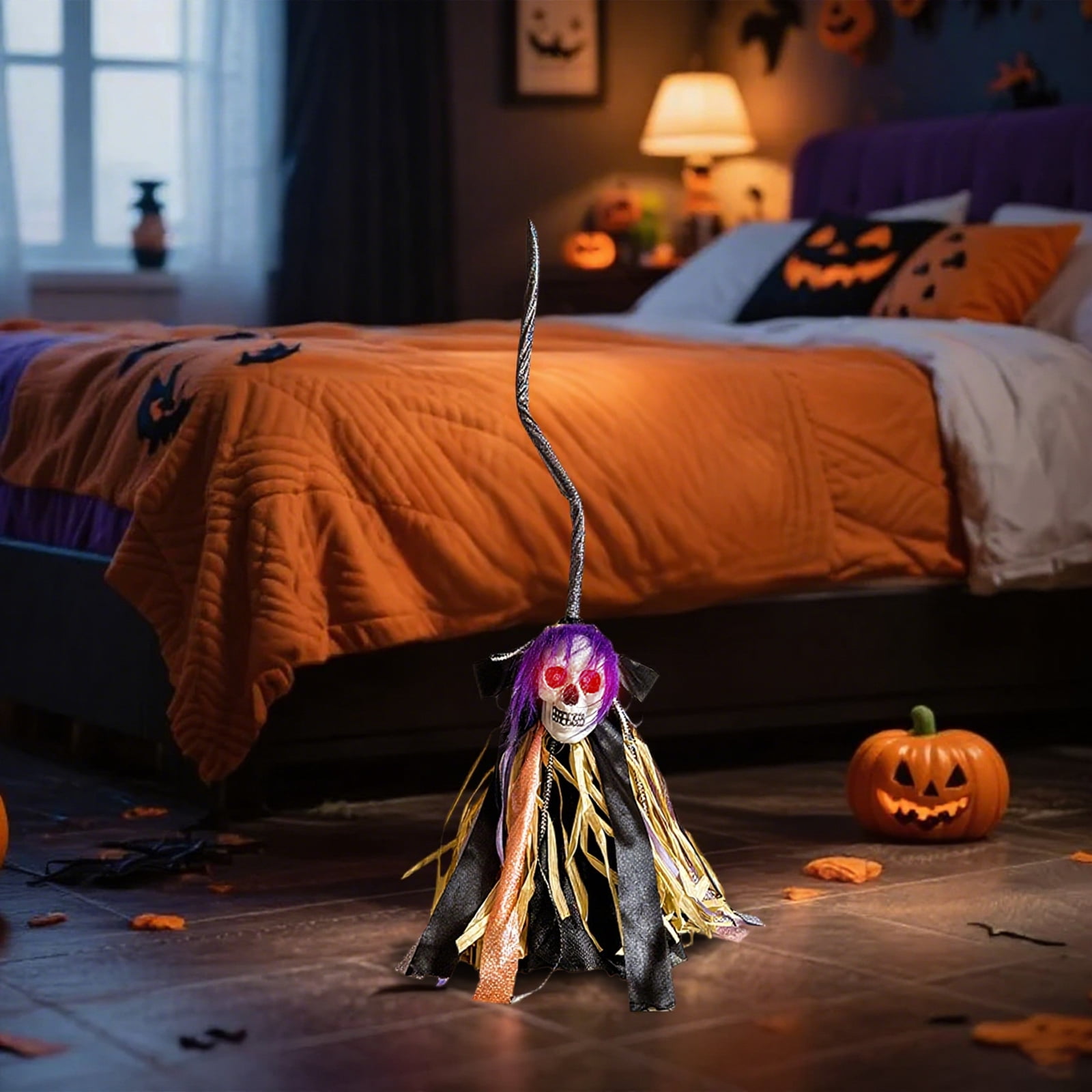 Upward-Moving Dancing Witch Broom with Eerie Yet Playful Movements ...