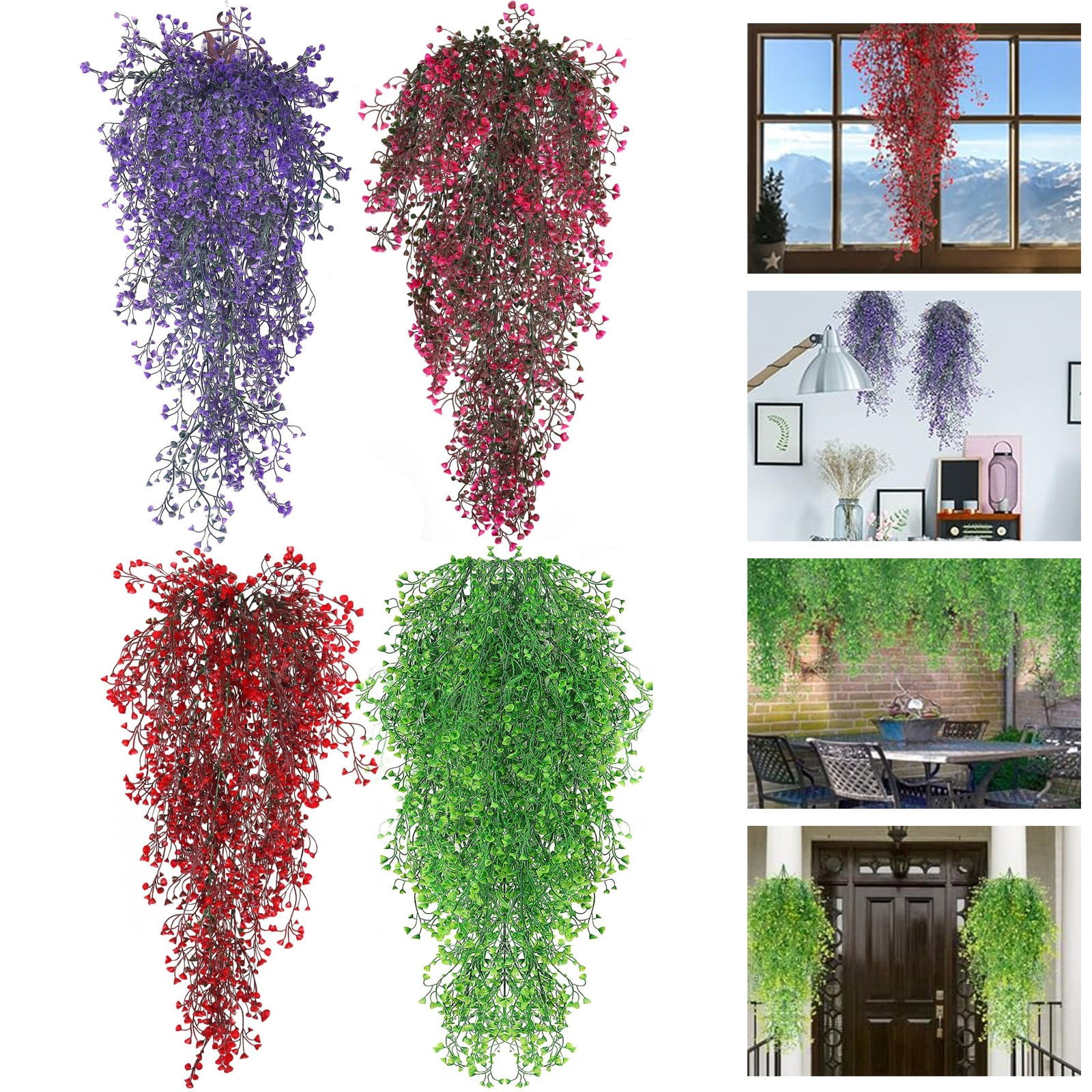 Uqiangy Artificial Flowers,Vine Hanging Artificial Plants Artificial ...