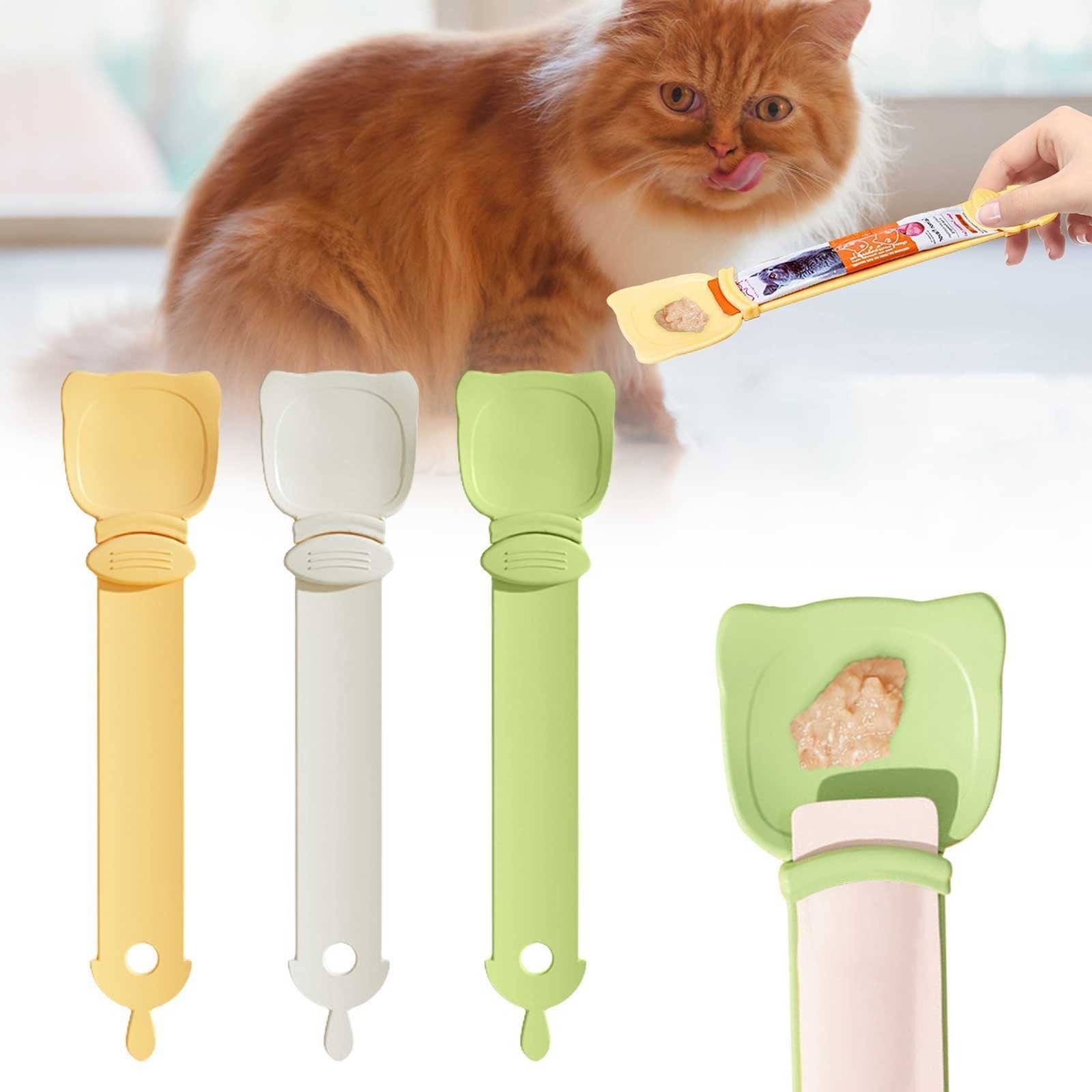 Uqiangy Cat Strip Feeder, Cat Strip Squeeze Spoon, Cat Treat Feeder ...