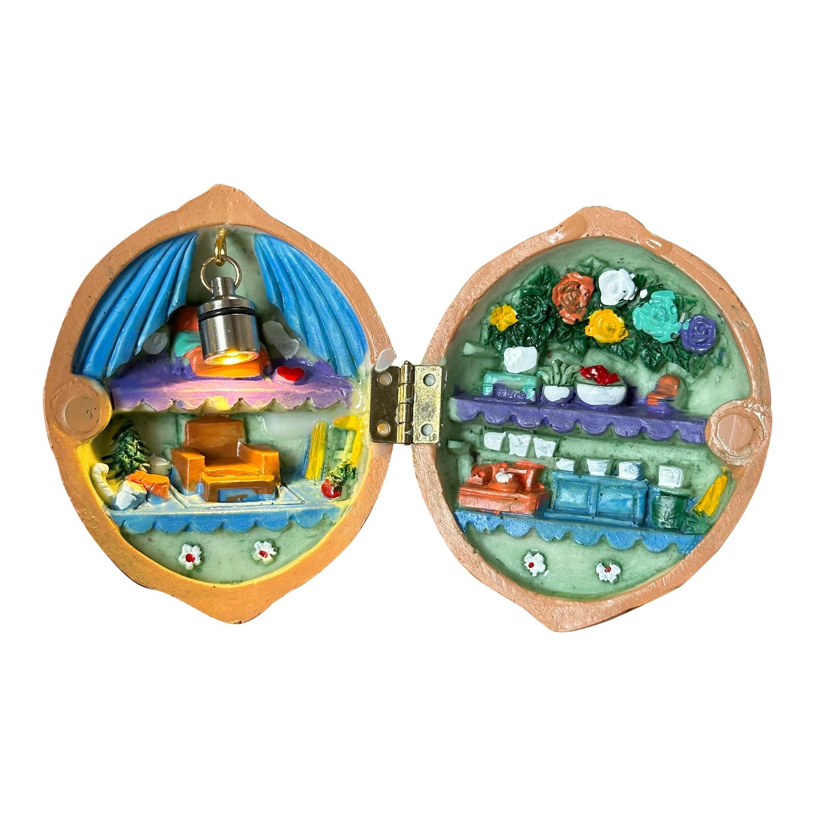 Uqiangy Christmas Gift, Walnut Shell Dollhouse Mini House Library Tiny ...