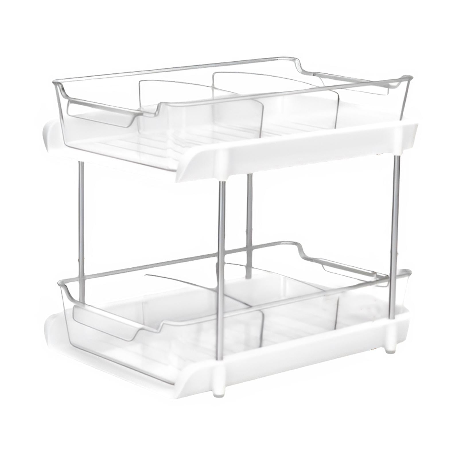 Uqiangy Double Layer Transparent Storage Shelf,Clear 2 Tier Pantry ...