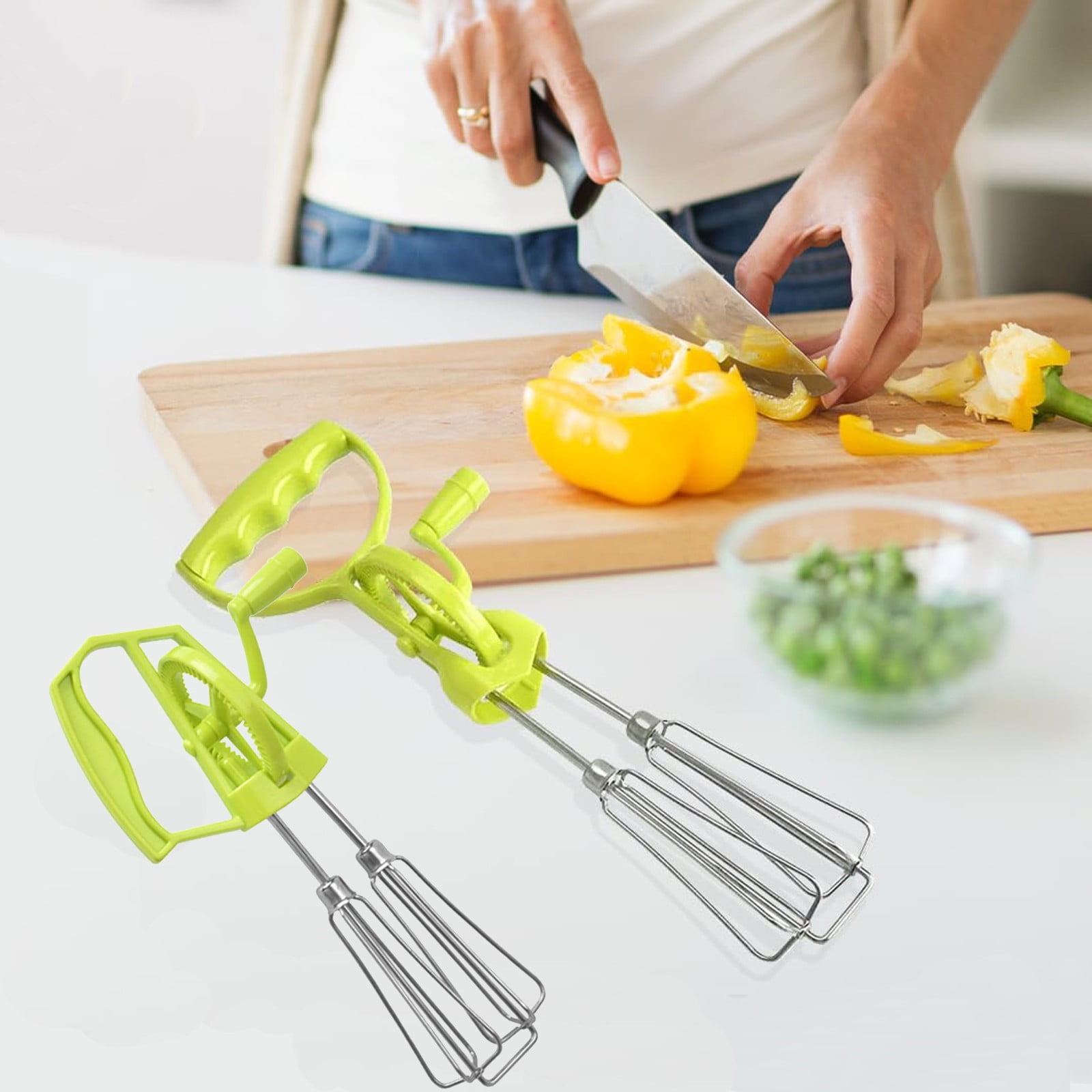 Uqiangy Egg Beater,Stainless Steel Hand Whip Whisk Egg Beater 304 ...