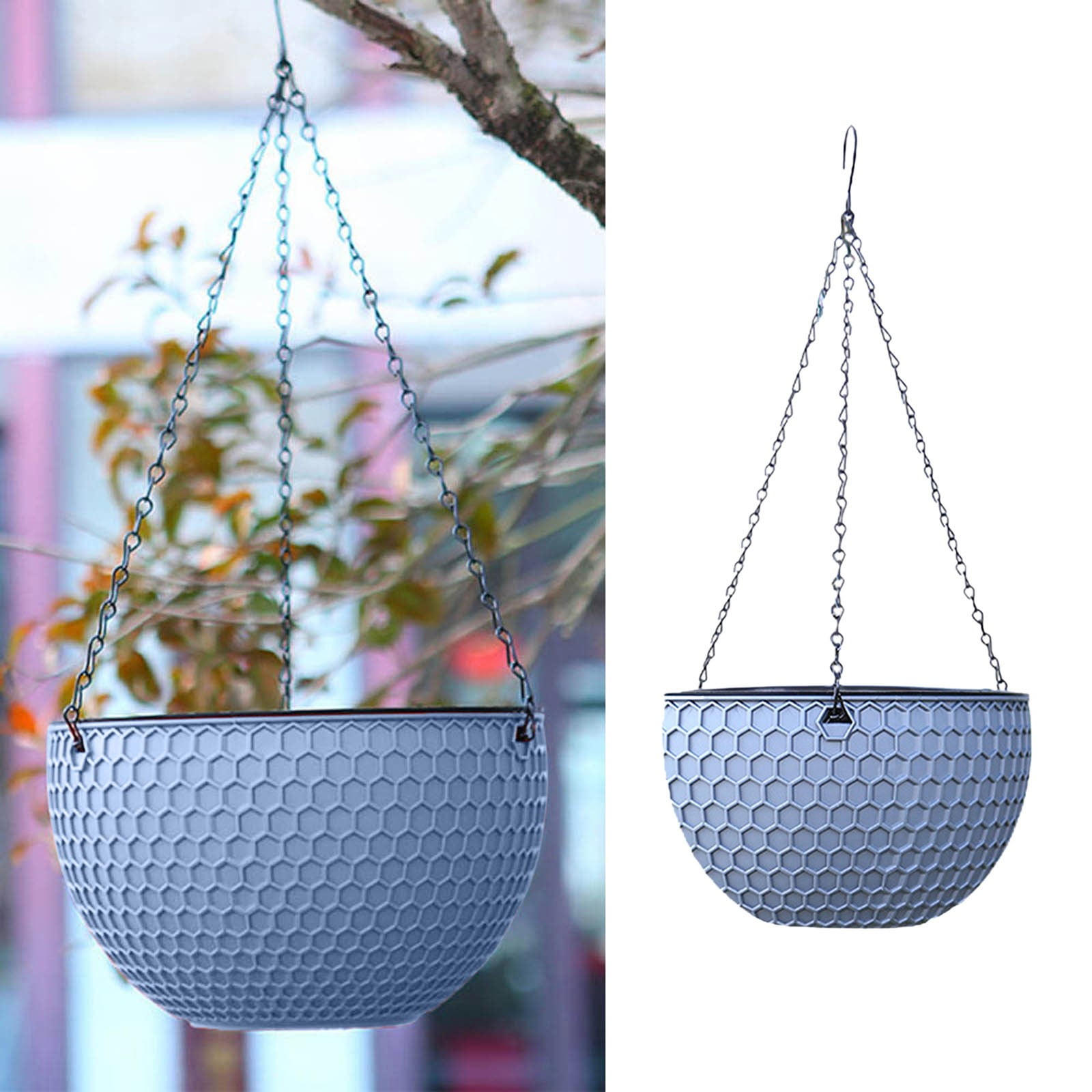 Uqiangy Hanging Planters, Indoor Outdoor Hanging Plant Pot Basket ...