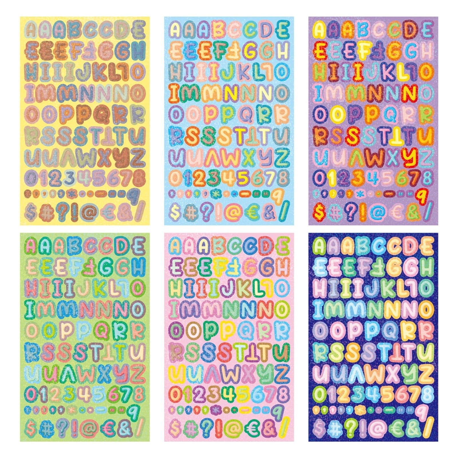 Uqiangy Letter Sticker, 6 Sheets Alphabet Sticker, Self Adhesive ...