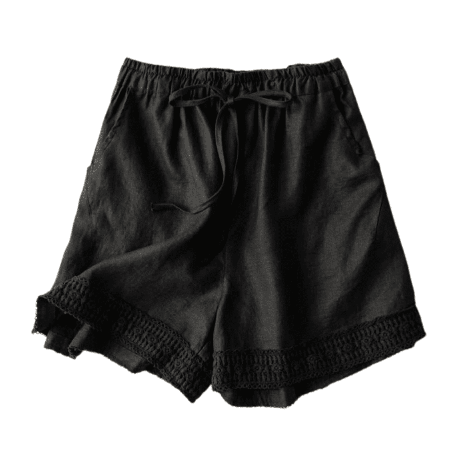 Uqiangy Linen Shorts for Women Elastic Waist Linen Shorts Flowy Short ...