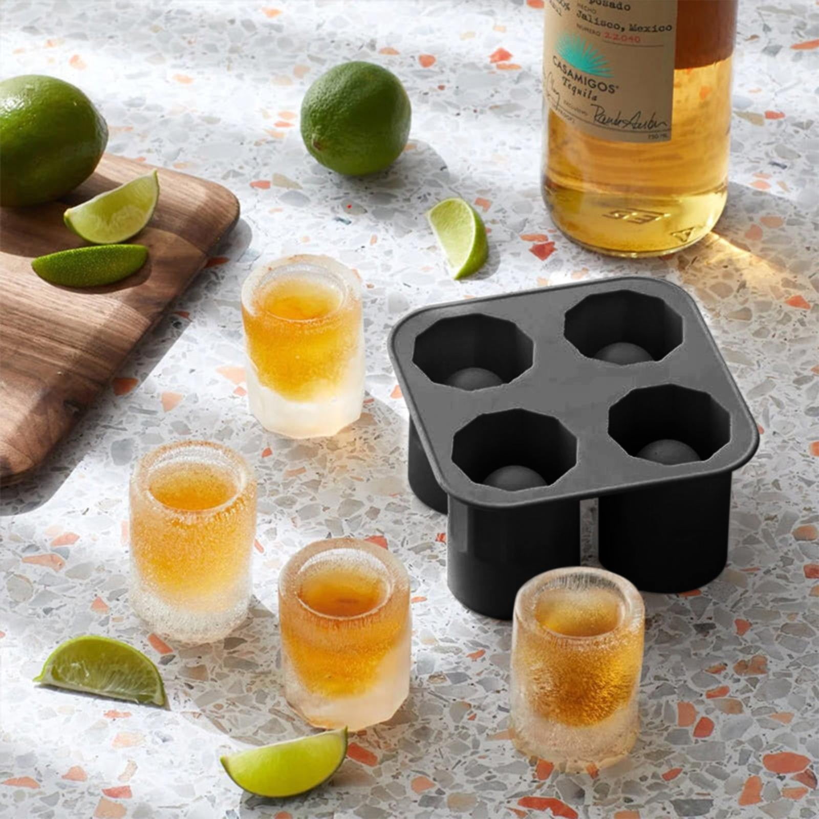 Uqiangy Round Ice Cube Mold,4 Ice Cups Custom Silicone Ice Tray ...