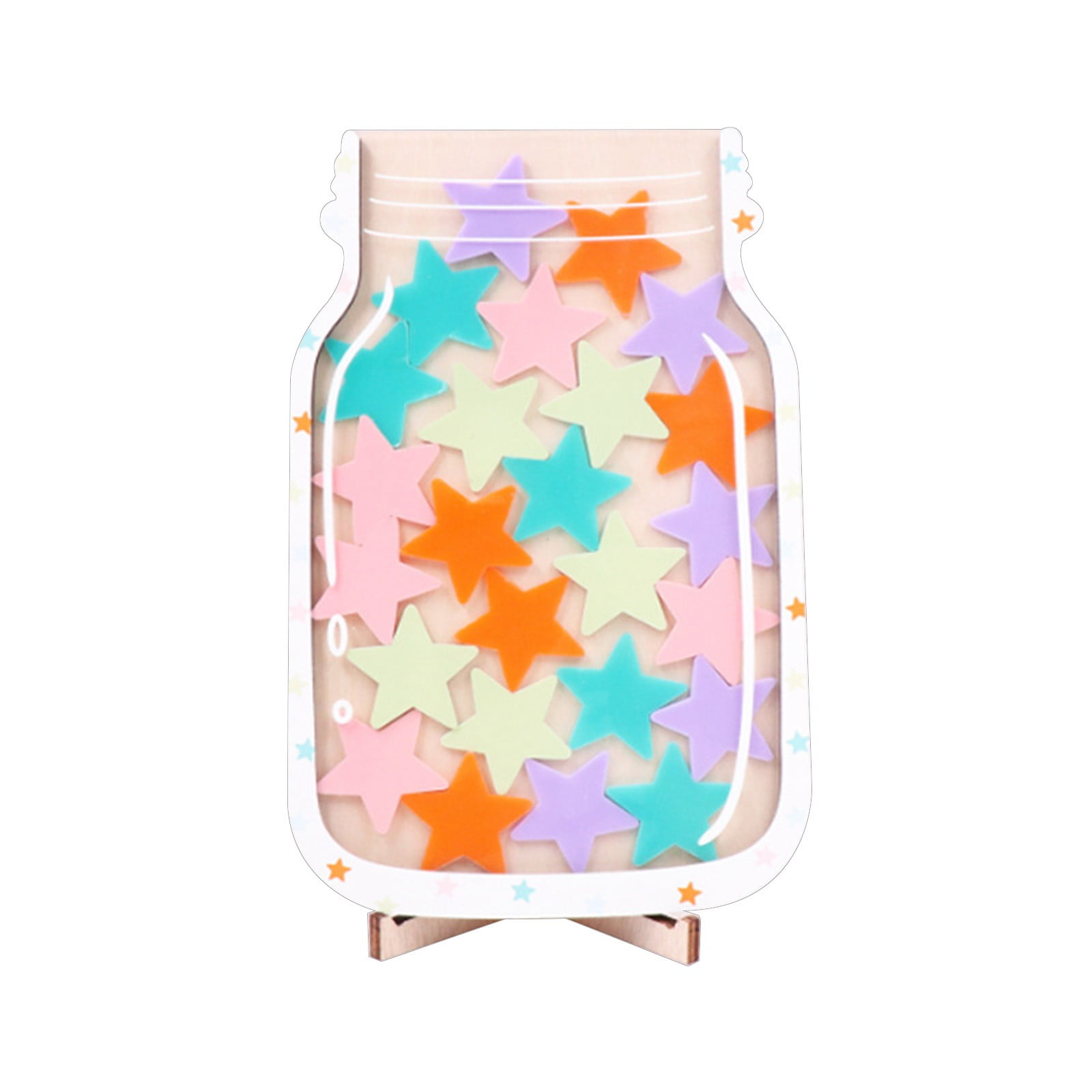 Uqiangy Star Extra Tokens for Reward Jar Colorful Star Shape Wooden ...