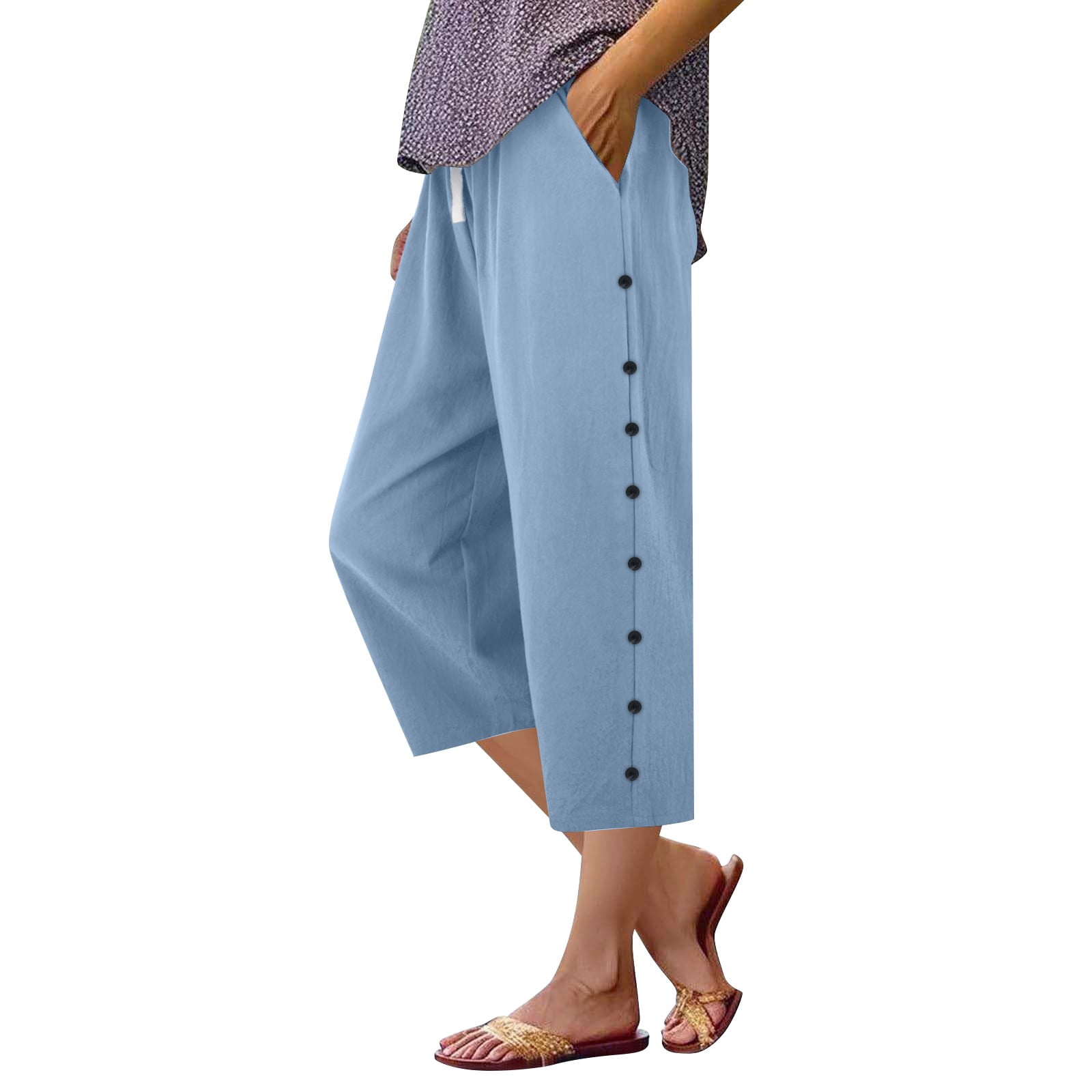 Uqiangy Women's Pants & Capris Linen Beach Pants Women Linen Pants For ...