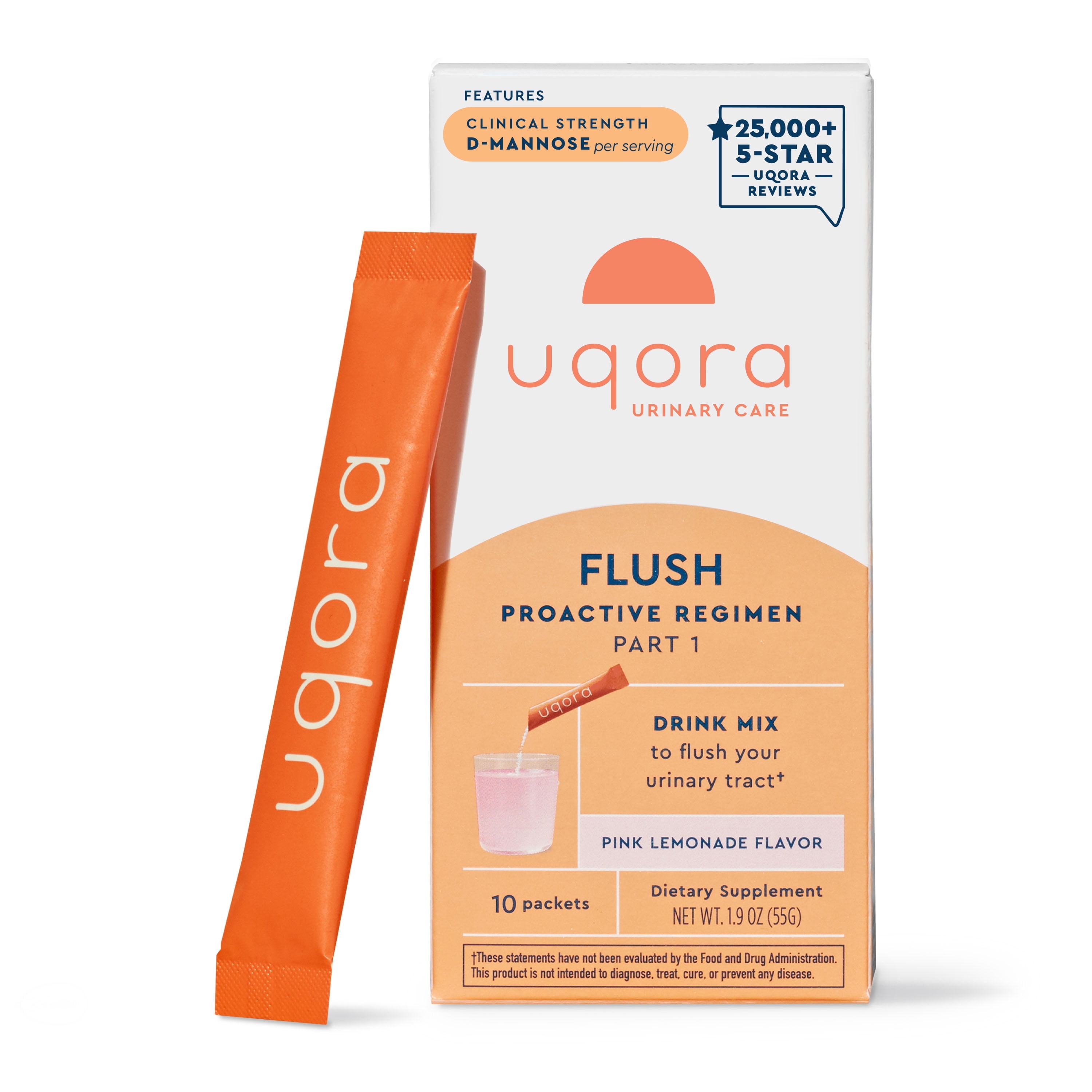 Uqora Flush Drink Mix, Urinary Tract Cleanse Supplement, D-Mannose ...