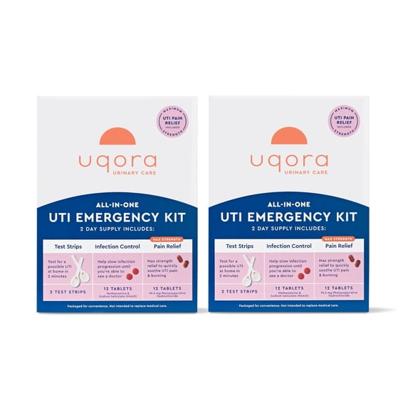 Uqora UTI Emergency Kit - Comes with 2 Urinary Tract Infection Test ...