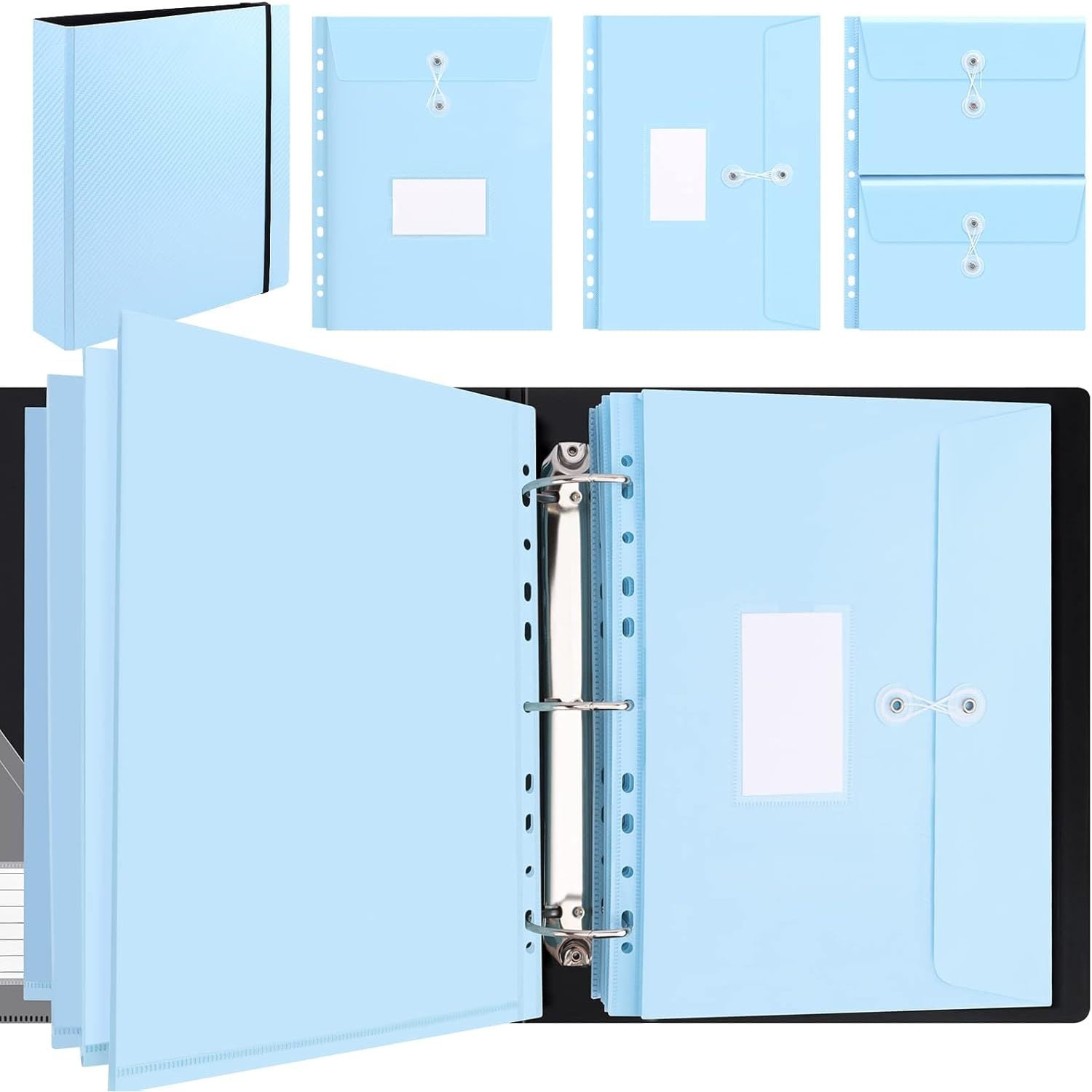 Uquelic Important Document Organizer, Large 3 Ring Binder Folio with 8 ...