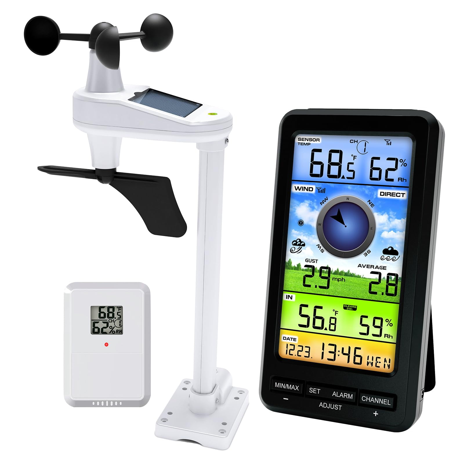 Urageuxy Weather Station Wireless Indoor Outdoor with Remote Sensor ...