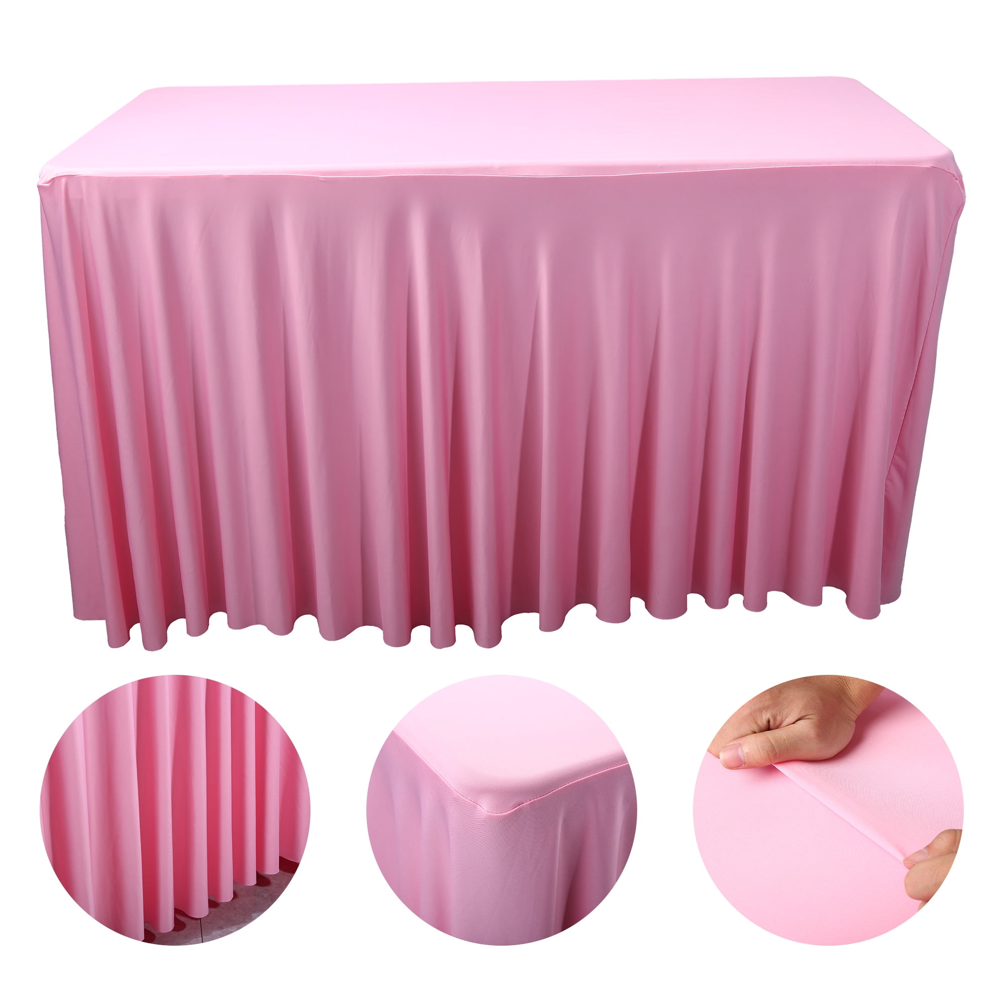Uralili 4/6/8ft Universal Stretch Spandex Table Cloth for Rectangle ...