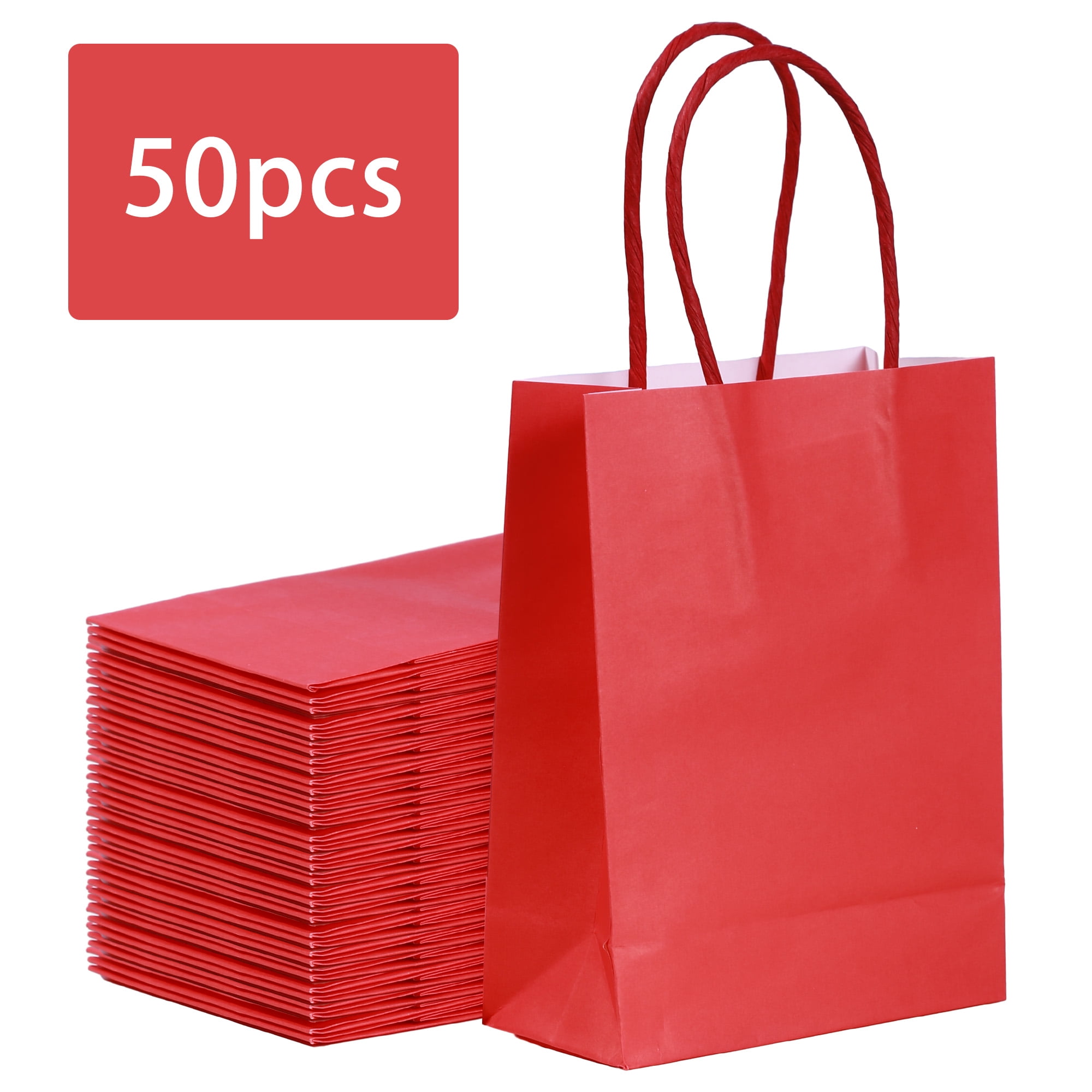 Uralili 50-Pack Gift Bags with Handles – Versatile Party Favor Bags for ...