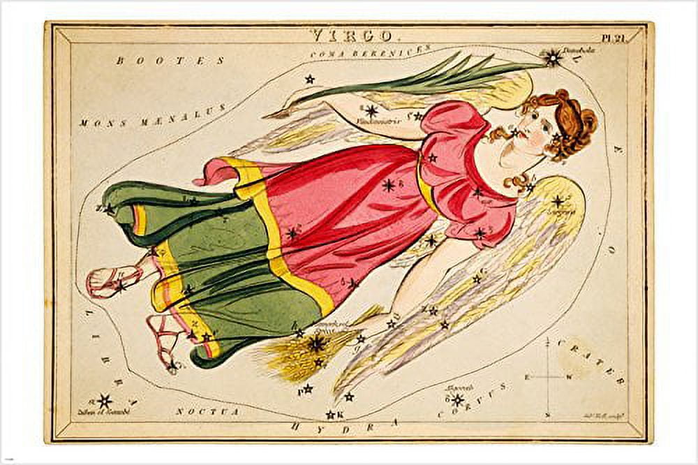 Urania'S Mirror Vintage Virgo 1825 Astronomy Poster 20x30 Stars Symbols ...