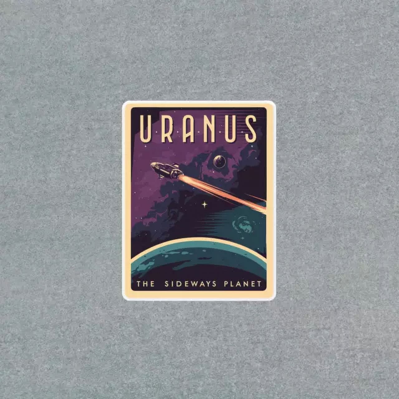 Uranus - The Sideways Planet Retro Space Travel Stickerphone Decal ...