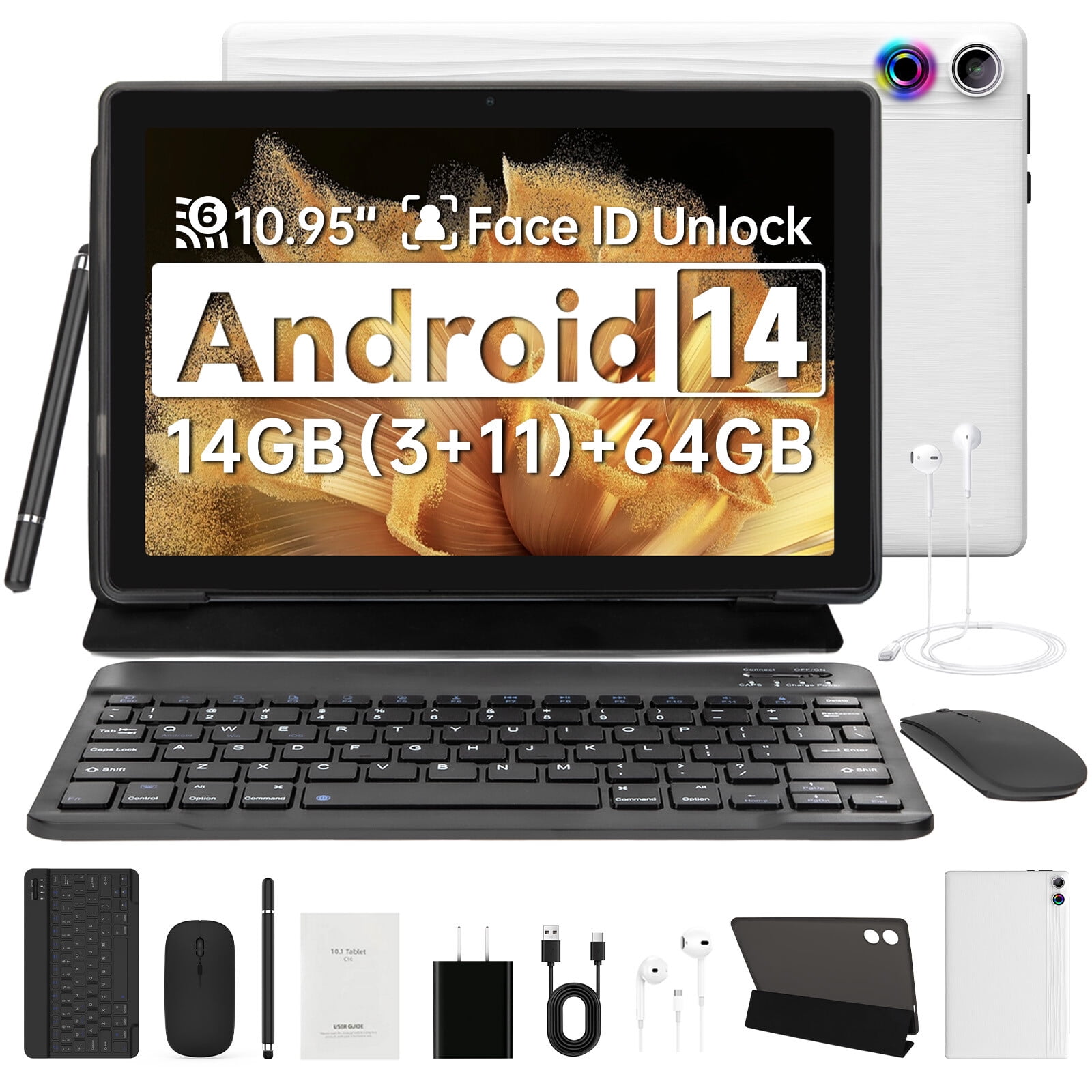 Urao 11 inch Android 14 Octa-Core 12+64GB Tablet Kits with Keyboard ...