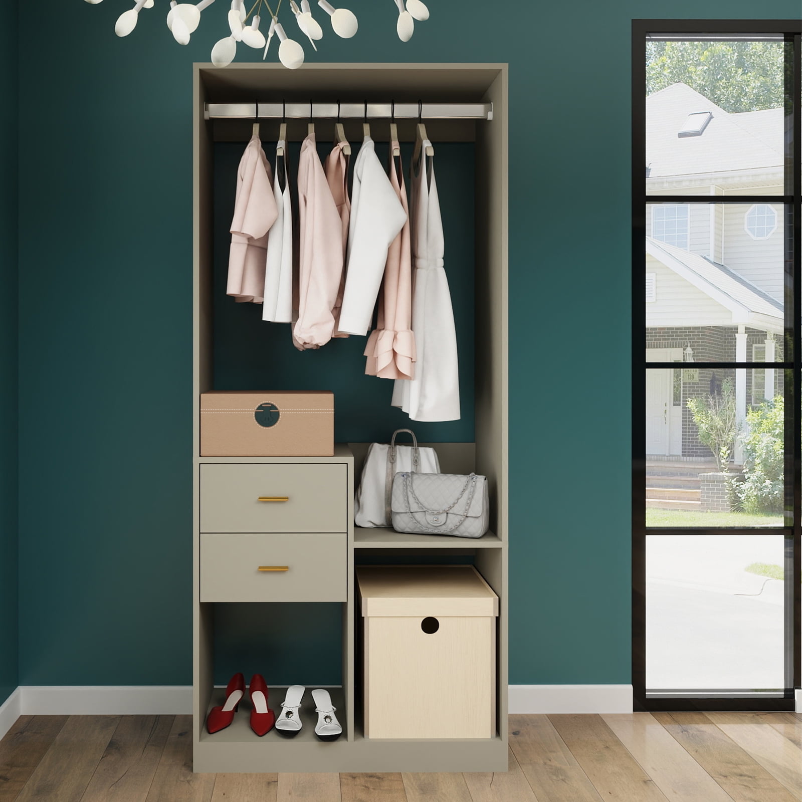 UrbEleg Large Capacity Walk-in Closet Organizer, Modern Wood Armoire ...