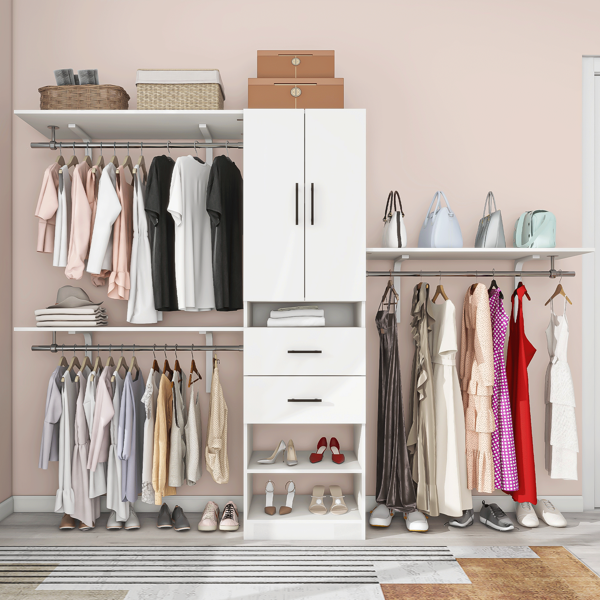 UrbEleg Modern Walk in Closet Organizer for Large Capacity, Bedroom ...