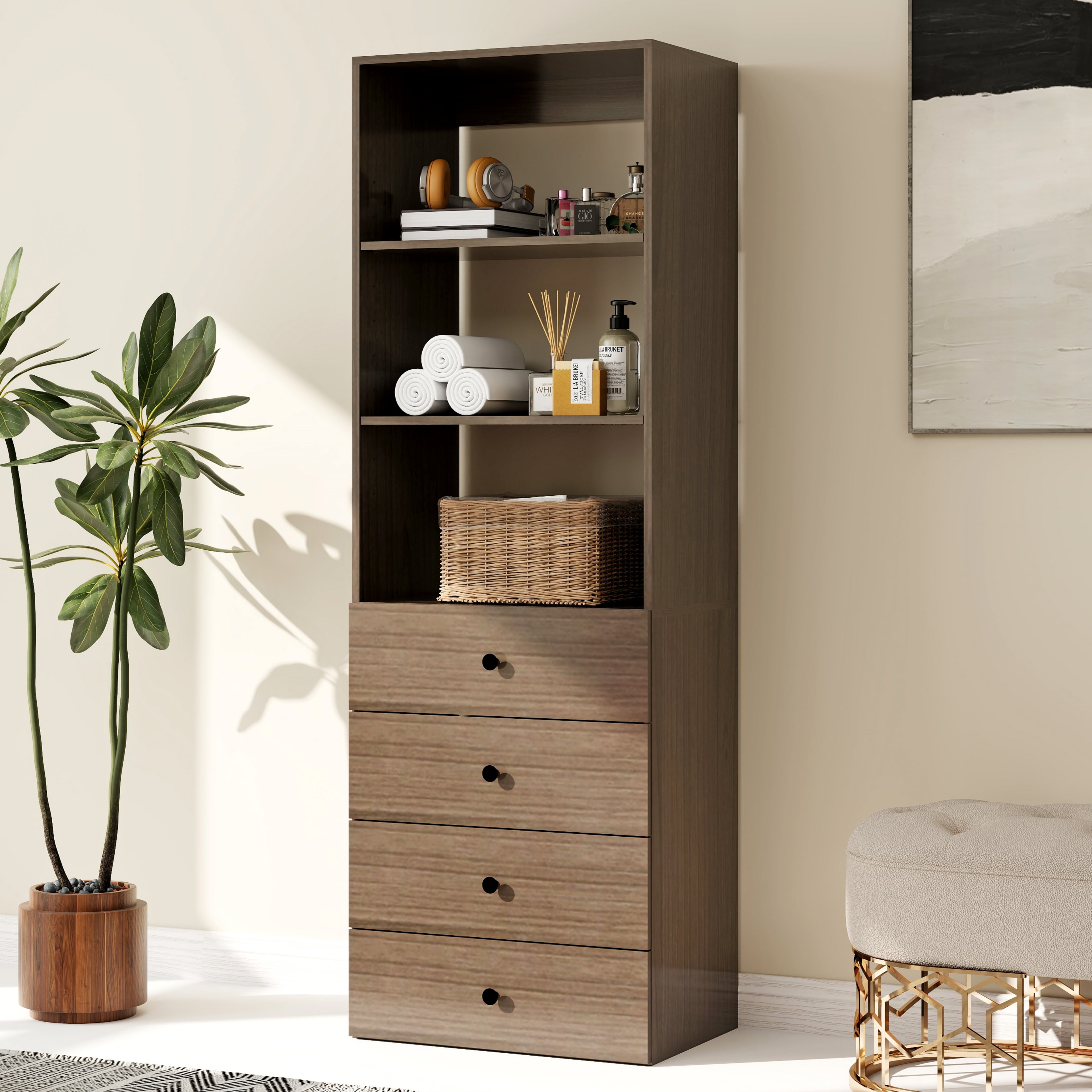 UrbEleg Modular Closet System: 4 Drawers Walk-in Closet System Built in ...