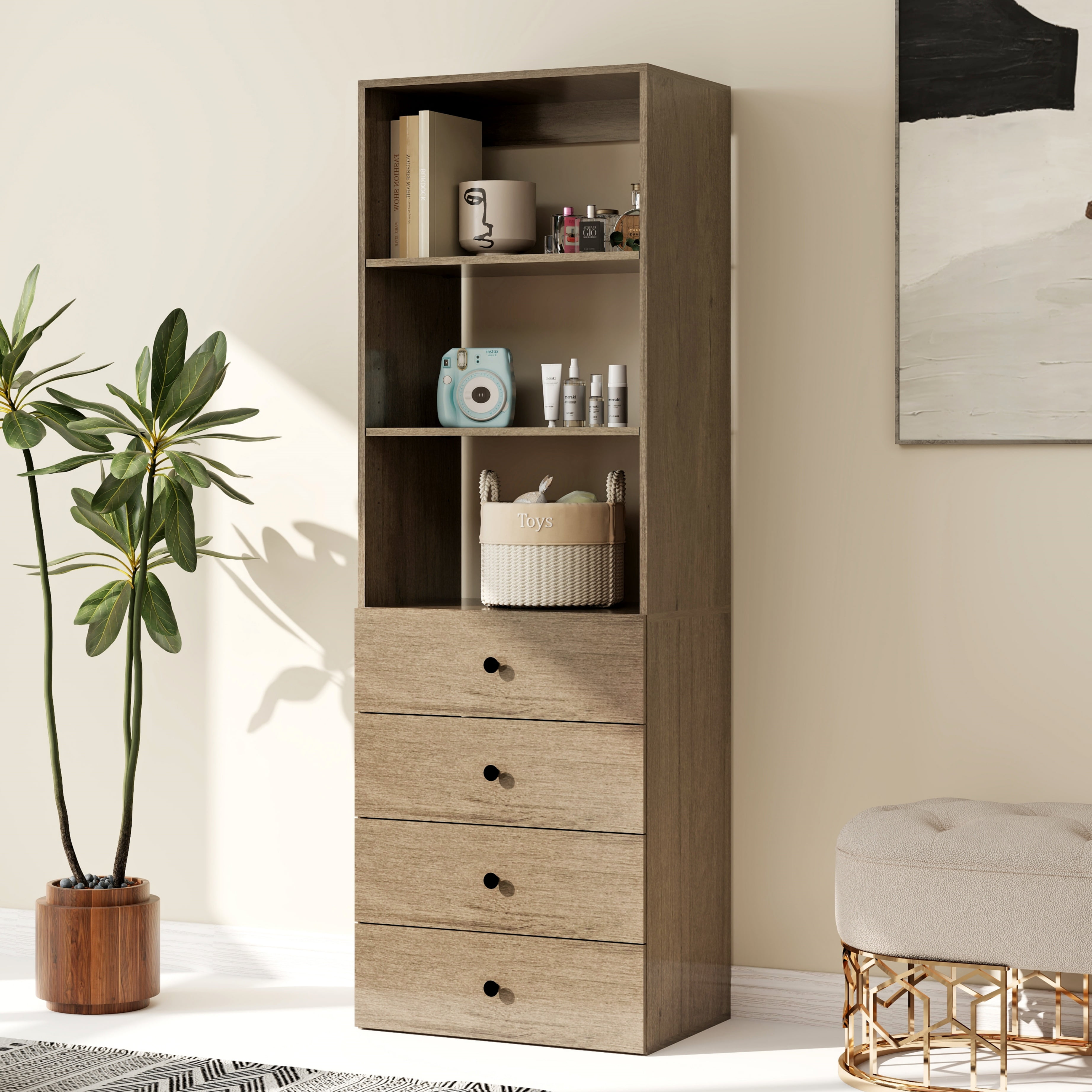 UrbEleg Modular Closet System: 4 Drawers Walk-in Closet System Built-in ...