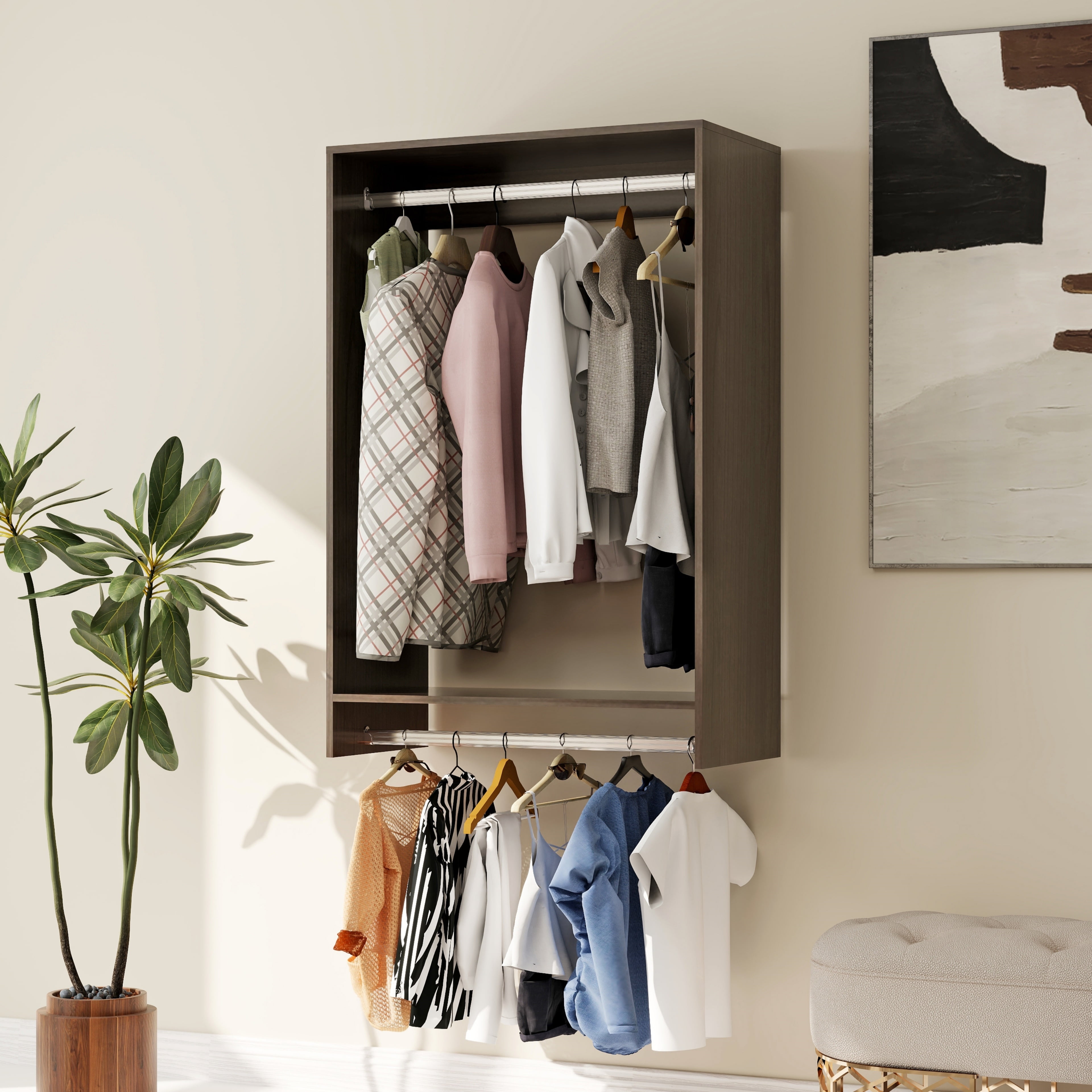 UrbEleg Modular Closet System: Walk-in Closet with 2 Hangingrods for ...