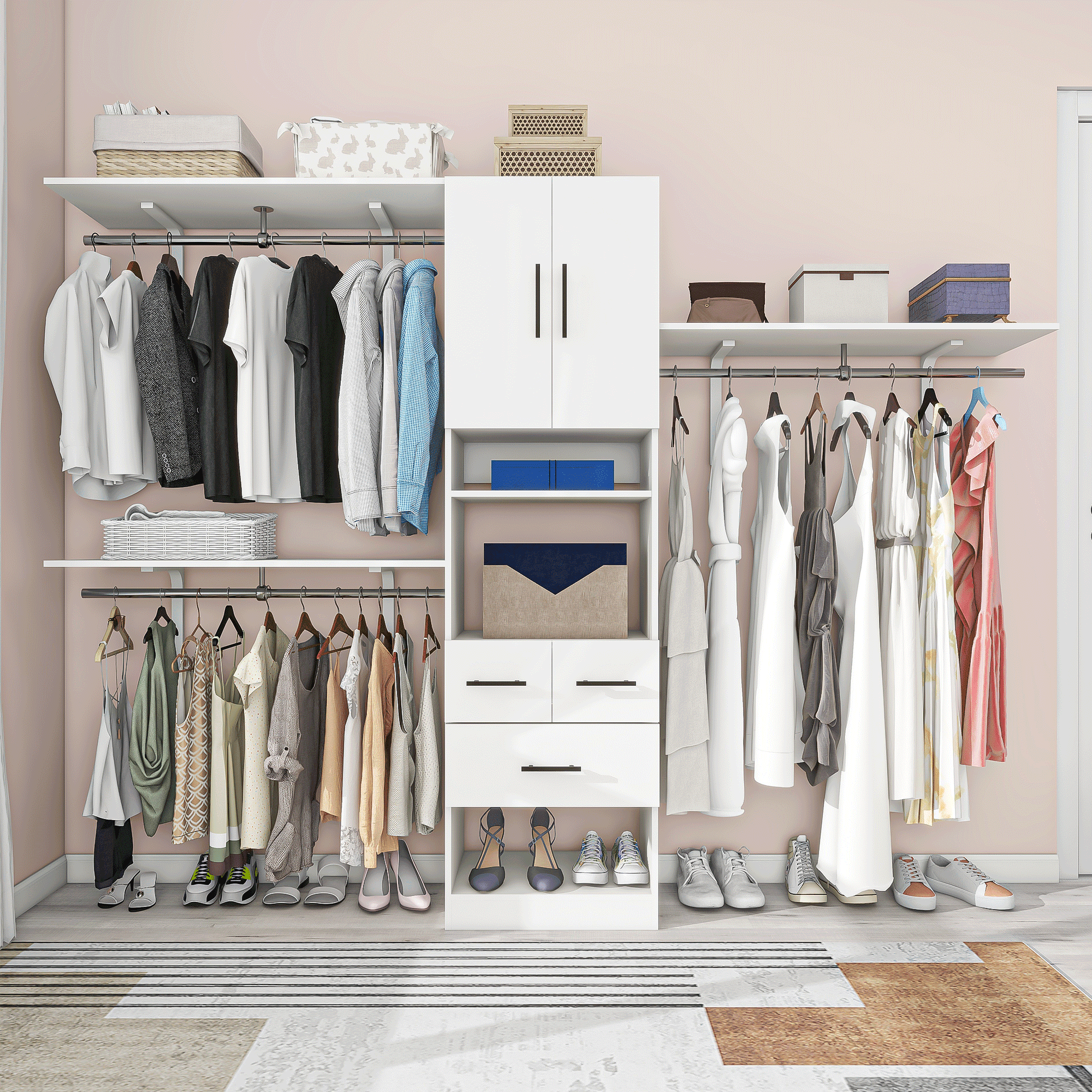 UrbEleg Walk in Closet Organizer for Large Capacity, Modern ...