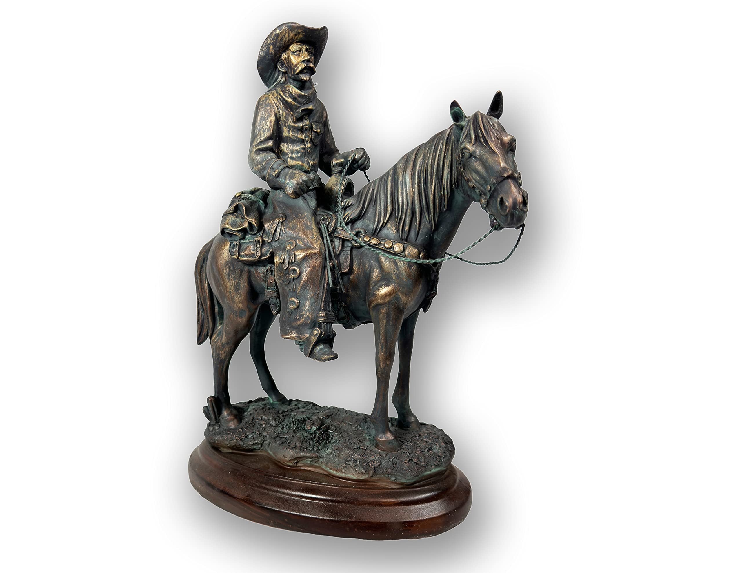 Urbalabs Bronze Cowboy 14 Inch On Horse Wild West Western Sculpture ...