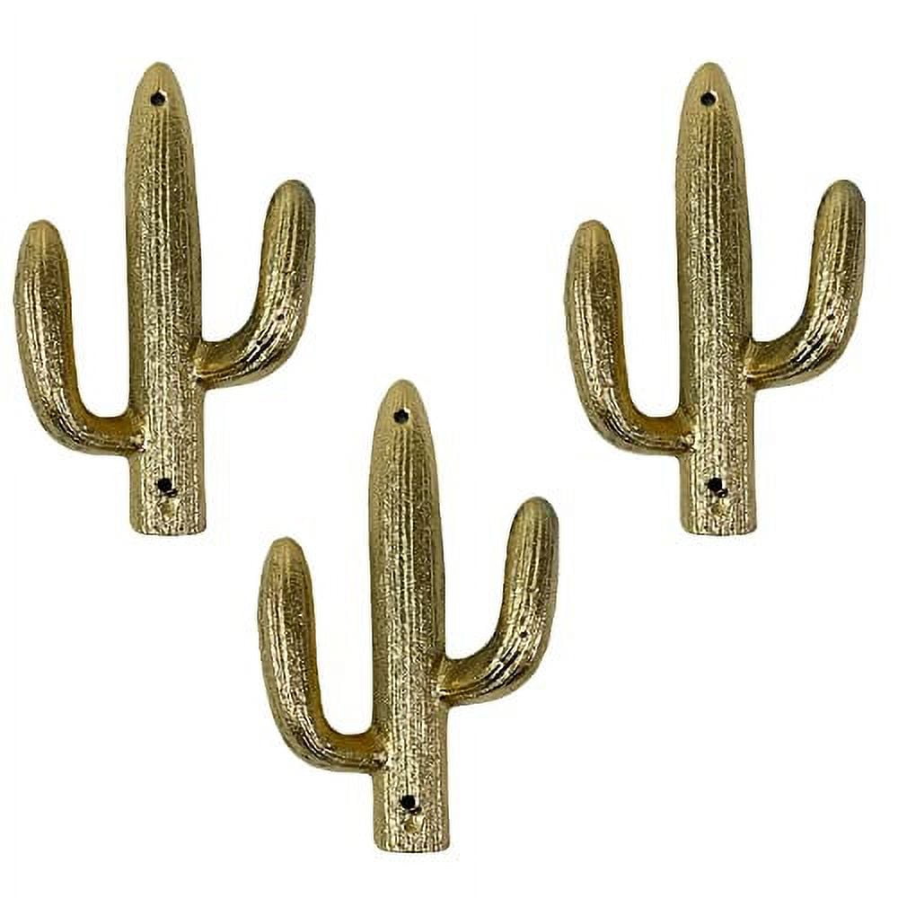 Urbalabs Cast Iron Cactus Hooks for Wall Double Cactus Coat Key Hanger ...