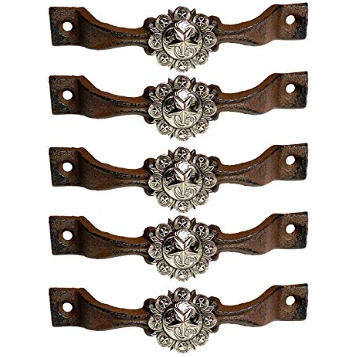 Urbalabs Cast Iron Concho Kitchen Cabinet Handles and Drawer Pulls ...