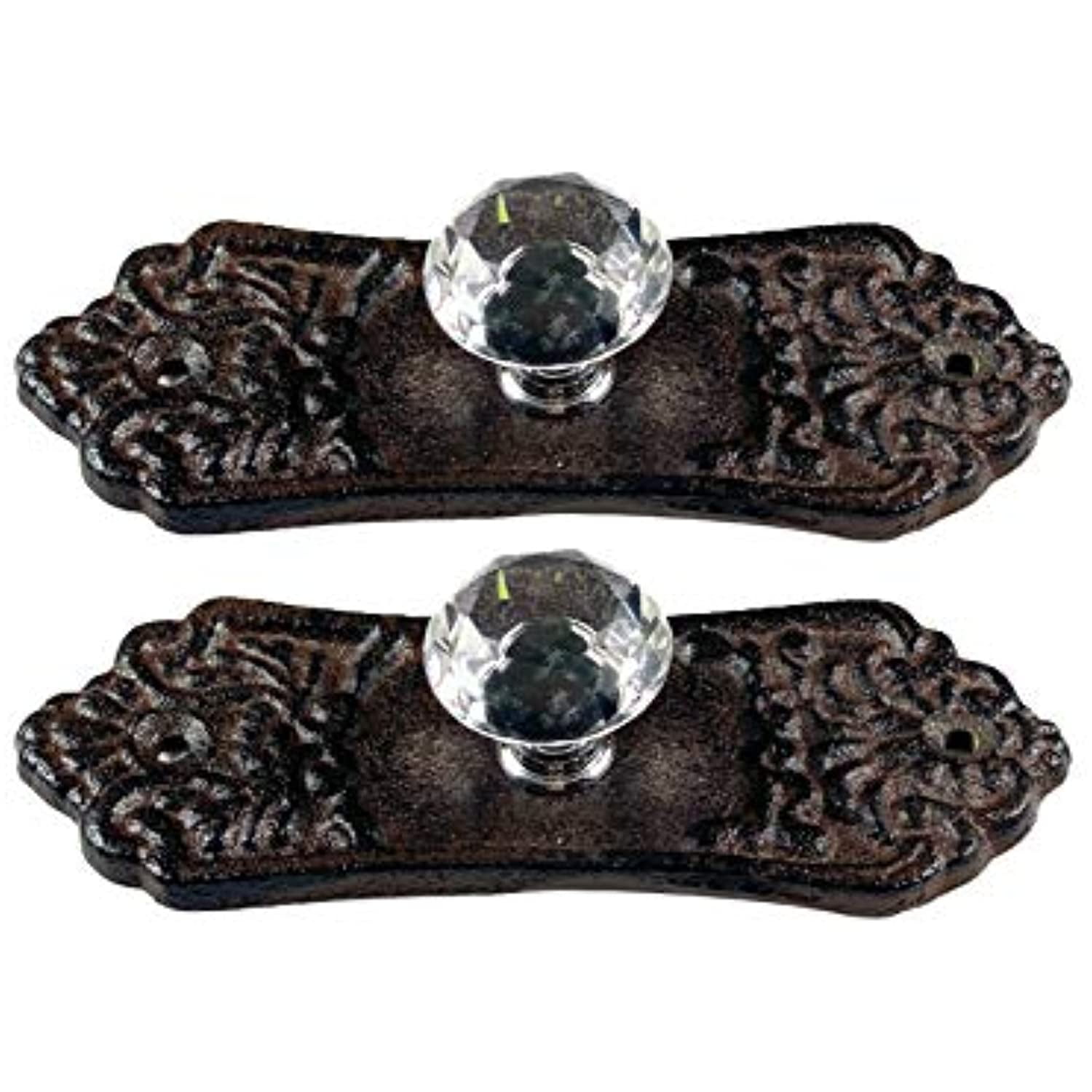 Urbalabs Cast Iron Crystal Glass Knobs Kitchen Cabinet Handles and ...