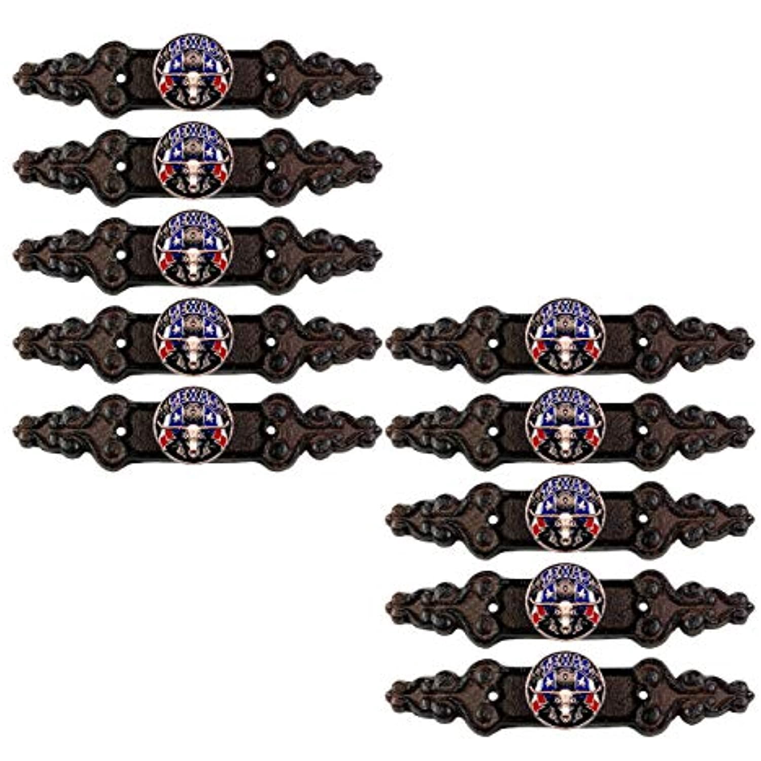 Urbalabs Cast Iron Texas Longhorn Concho Knobs Kitchen Cabinet Handles ...