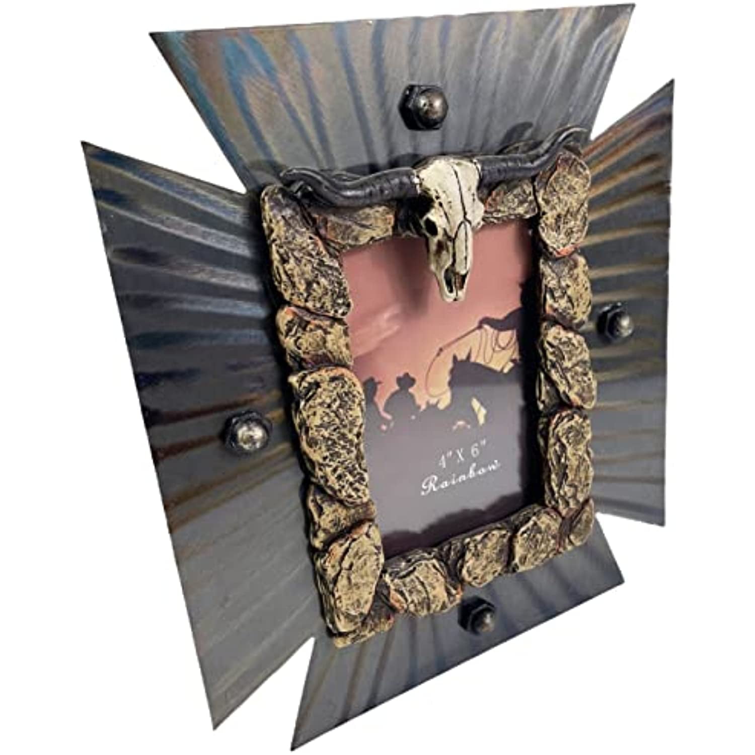 Urbalabs Cowboy Western Metal Industrial Roper Cow Skull Rustic Country ...