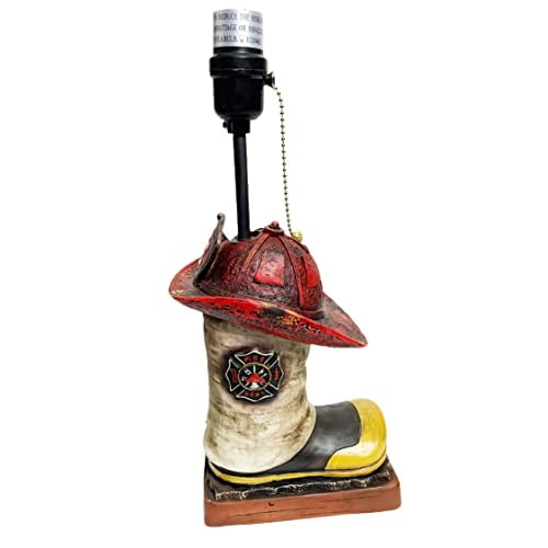 Urbalabs Firefighter Boot and Helmet Table Office Lamp Hero Desk Decor ...