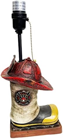 Urbalabs Firefighter Boot and Helmet Table Office Lamp Hero Desk Decor ...