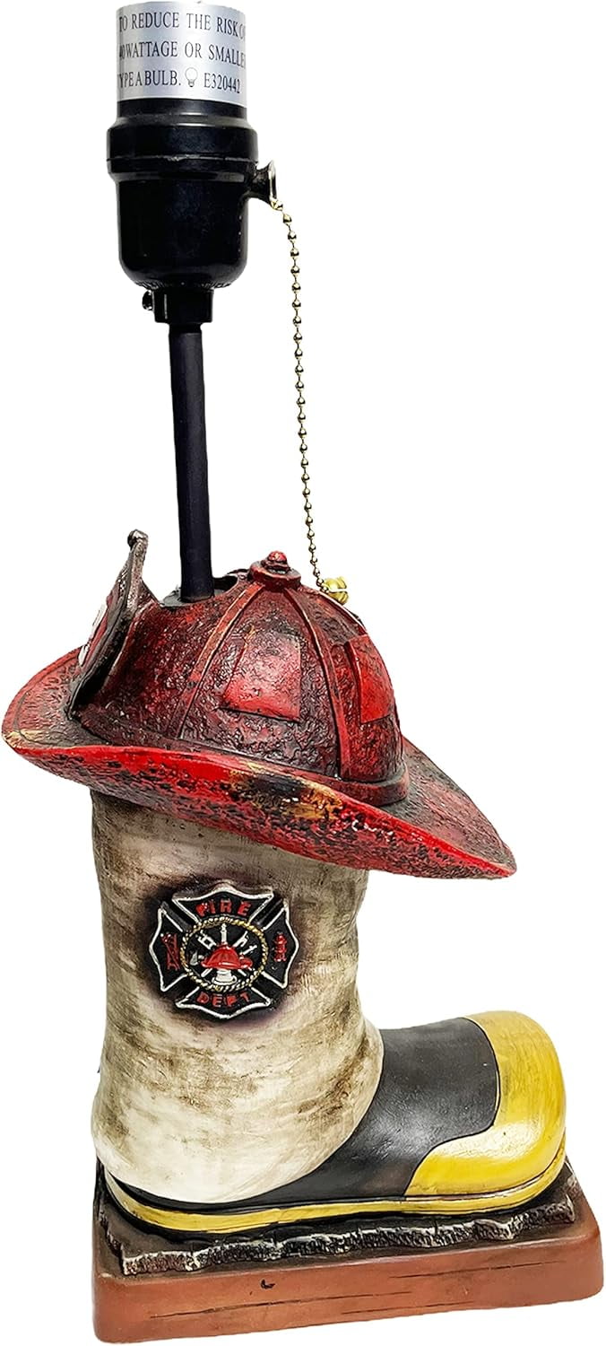 Urbalabs Firefighter Boot and Table Office Lamp Hero Desk Decor, Fire ...