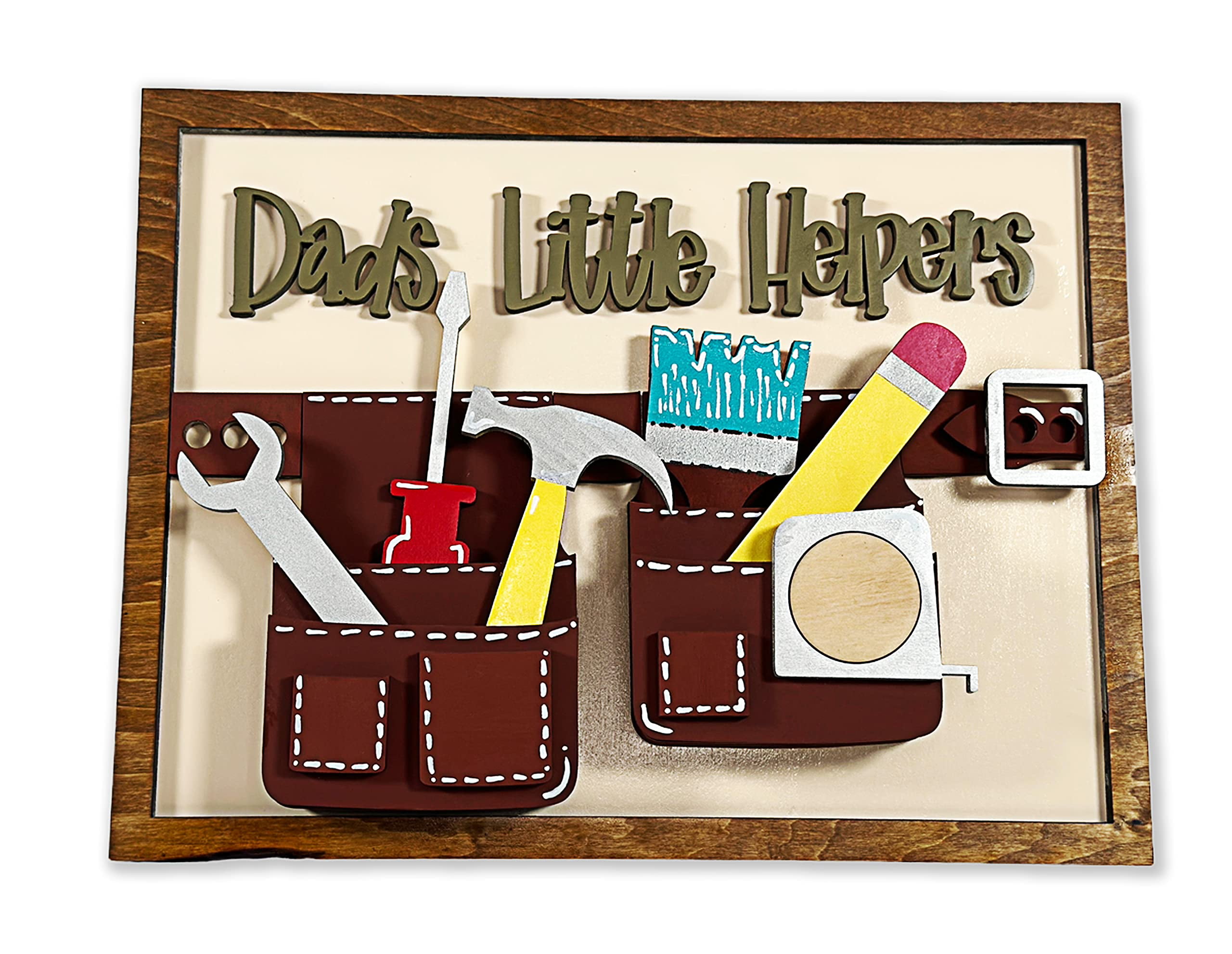 Urbalabs Handmade Daddys Little Helpers Wooden 24" Inch 3D Gifts For ...