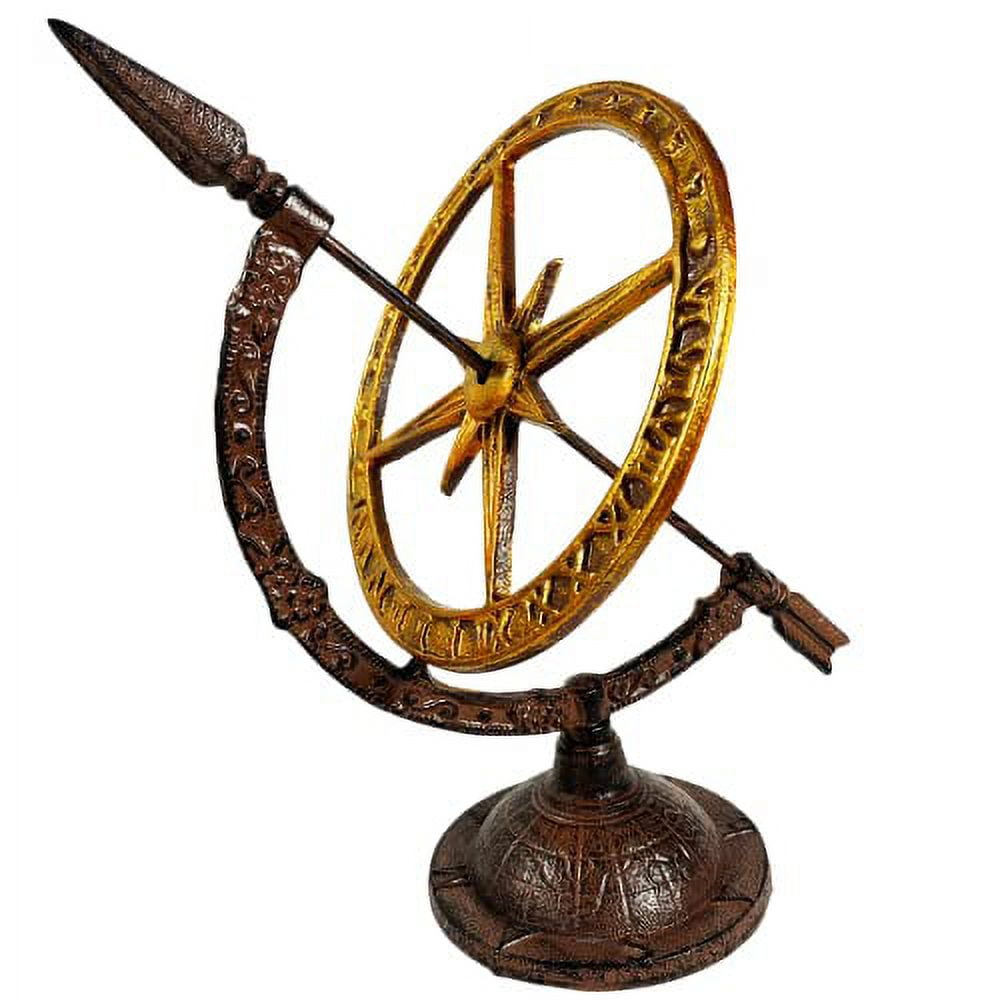 Urbalabs Golden Armillary Sundial: Iron Cast, Hand Painted, Roman ...