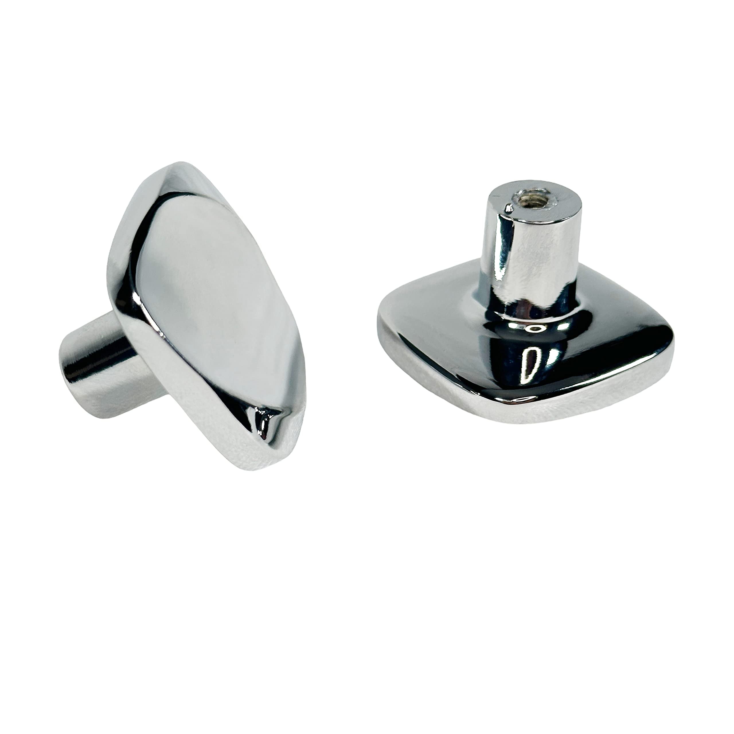 Urbalabs Modern Square Curved Chrome Cabinet Knob 10 Pack Solid High ...