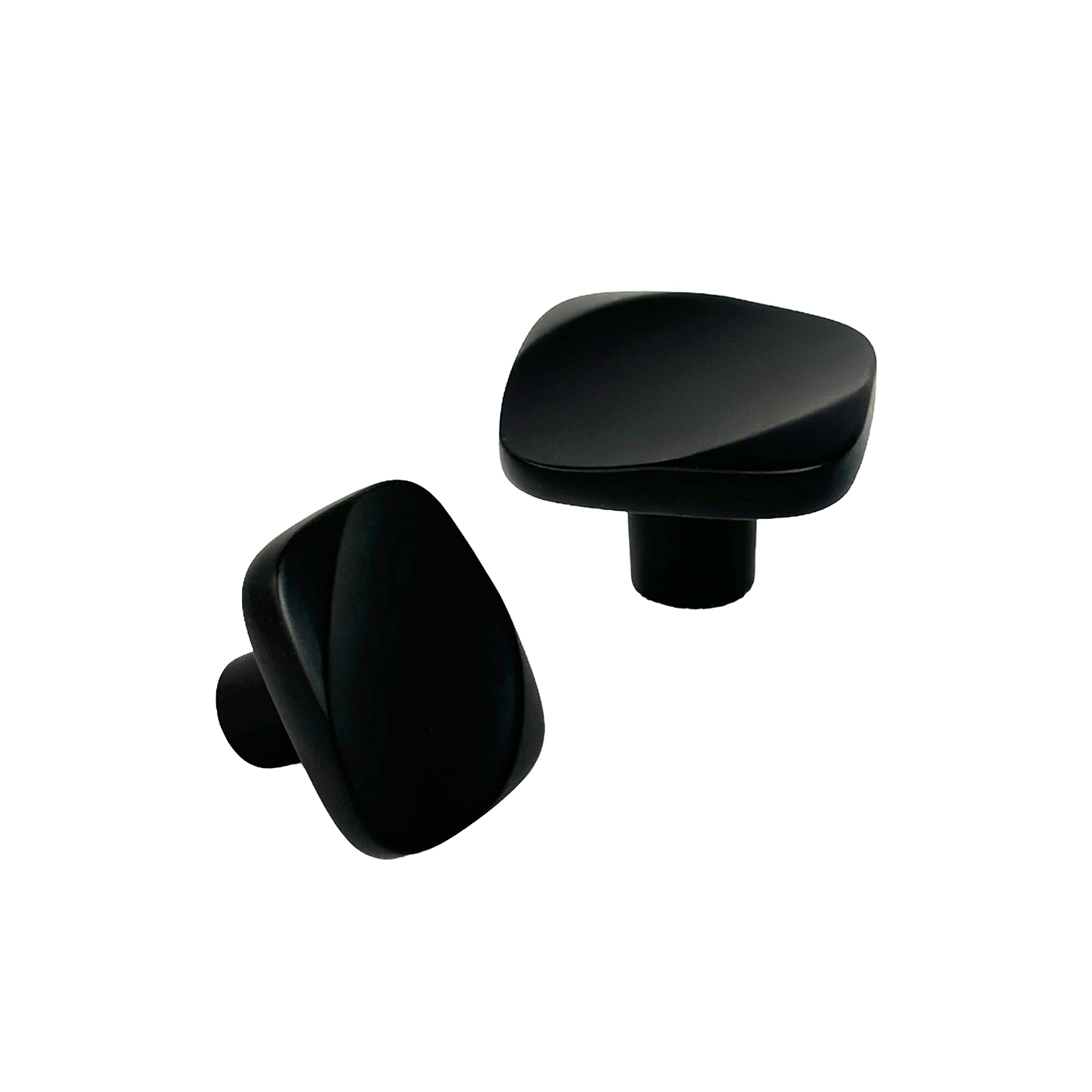 Urbalabs Modern Square Curved Matte Black Cabinet Knob 10 Pack Solid ...