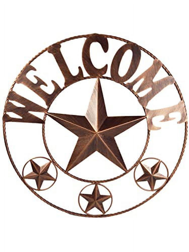 Urbalabs Texas Bronze Star 21" Texas Lone Star Twisted Rope Rustic Barn ...