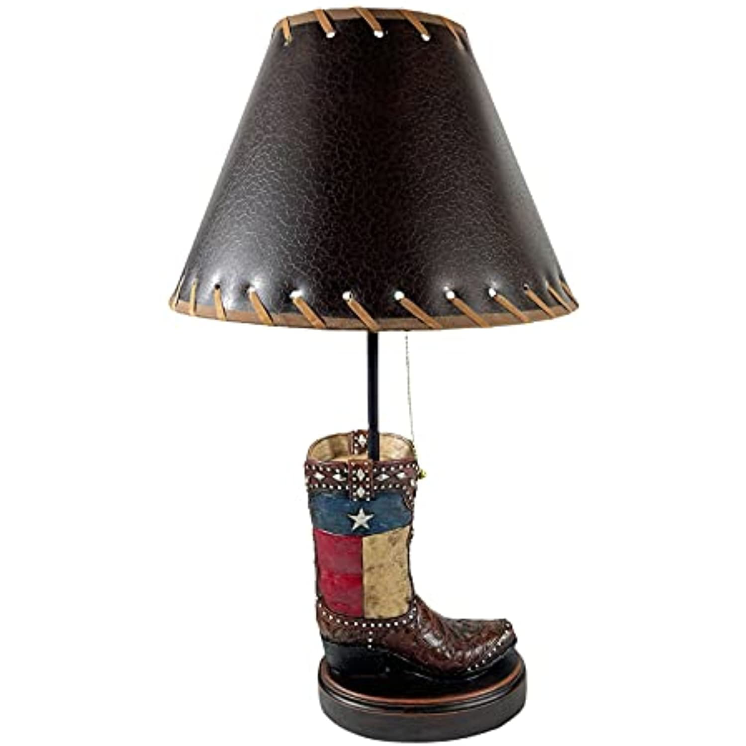 Urbalabs Texas Flag Western Single Cowboy Boot Western End Table ...