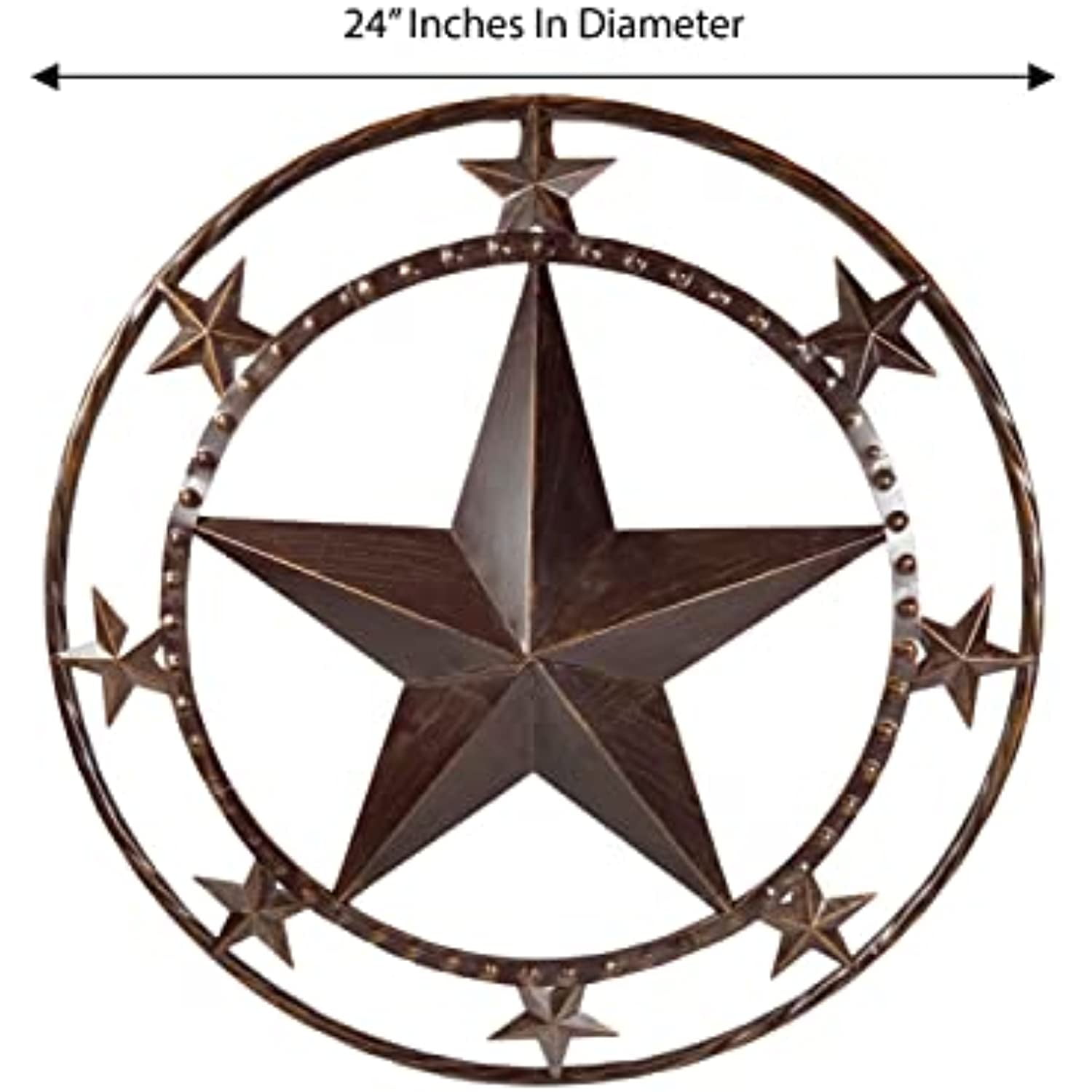 Urbalabs Texas Metal Star 24 Inch Texas 9 Star Twisted Rope Rustic Barn ...
