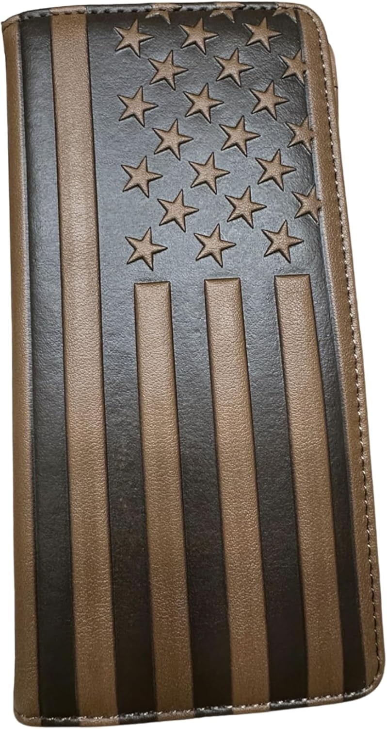 Urbalabs USA Flag Embossed Wallet Bi Fold Western Wallet or Checkbook ...